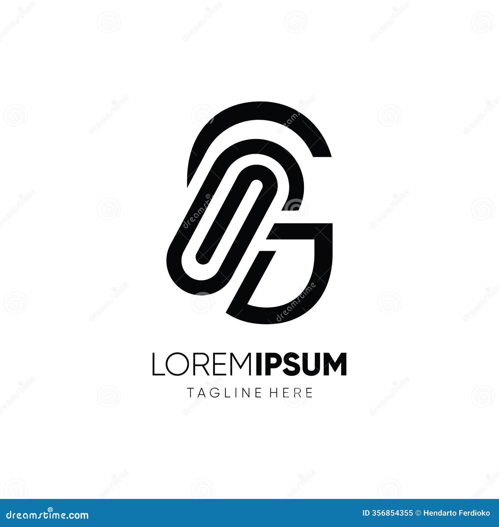 Letter G Paper Clip Logo Design Vector Icon Graphic Emblem Symbol ...
