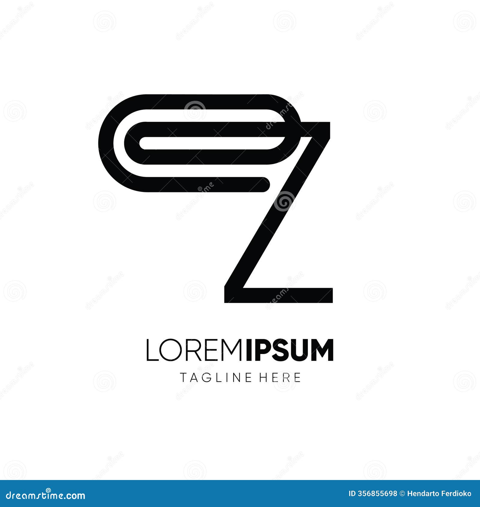 Letter Z Paper Clip Logo Design Vector Icon Graphic Emblem Symbol ...