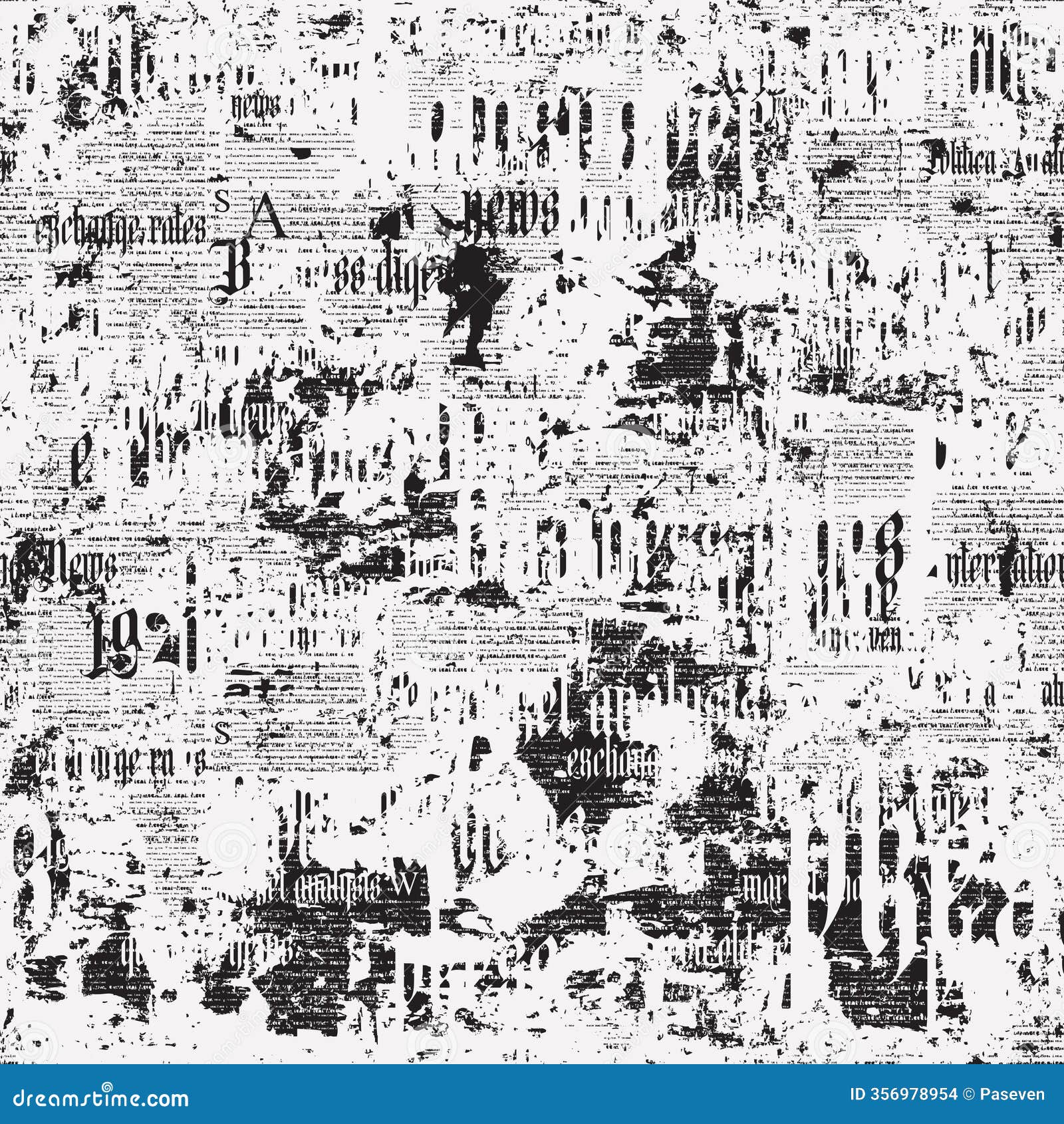 Seamless Pattern with Scuffed Collage of Newspaper or Magazine Stock ...
