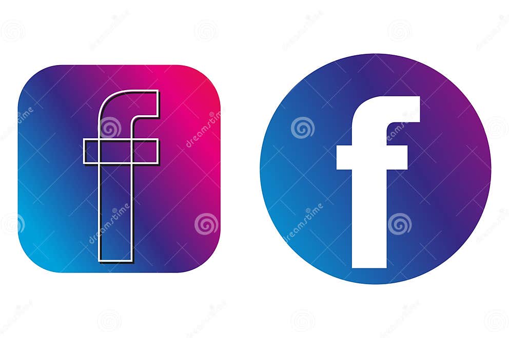 Clean Colorful and Simple Facebook Icon for Social Media Projects Stock ...