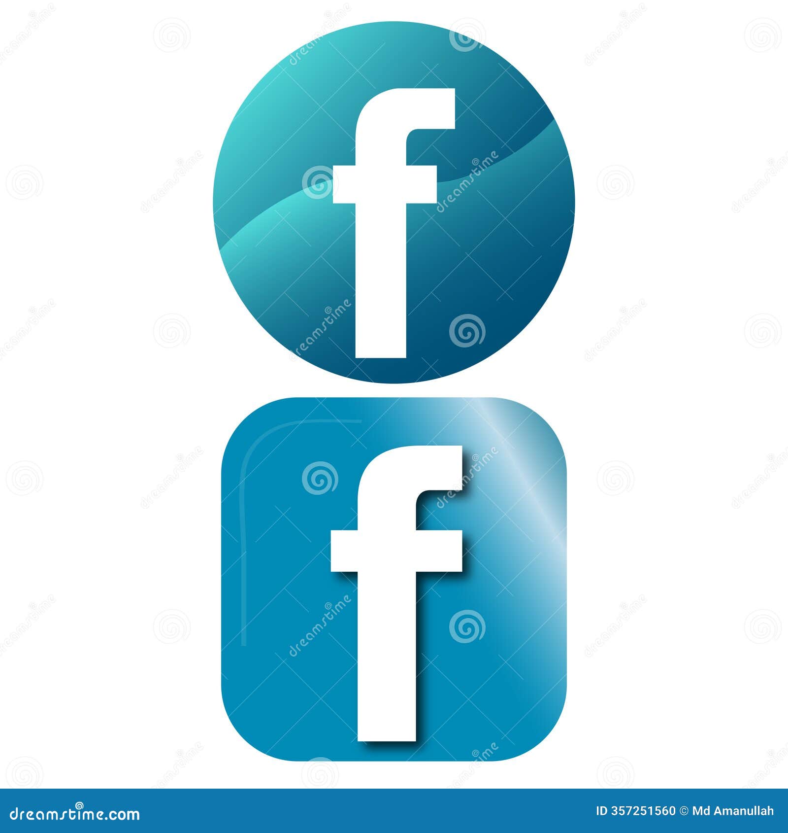 Blue Facebook Icon for Branding and Marketing Stock Illustration ...