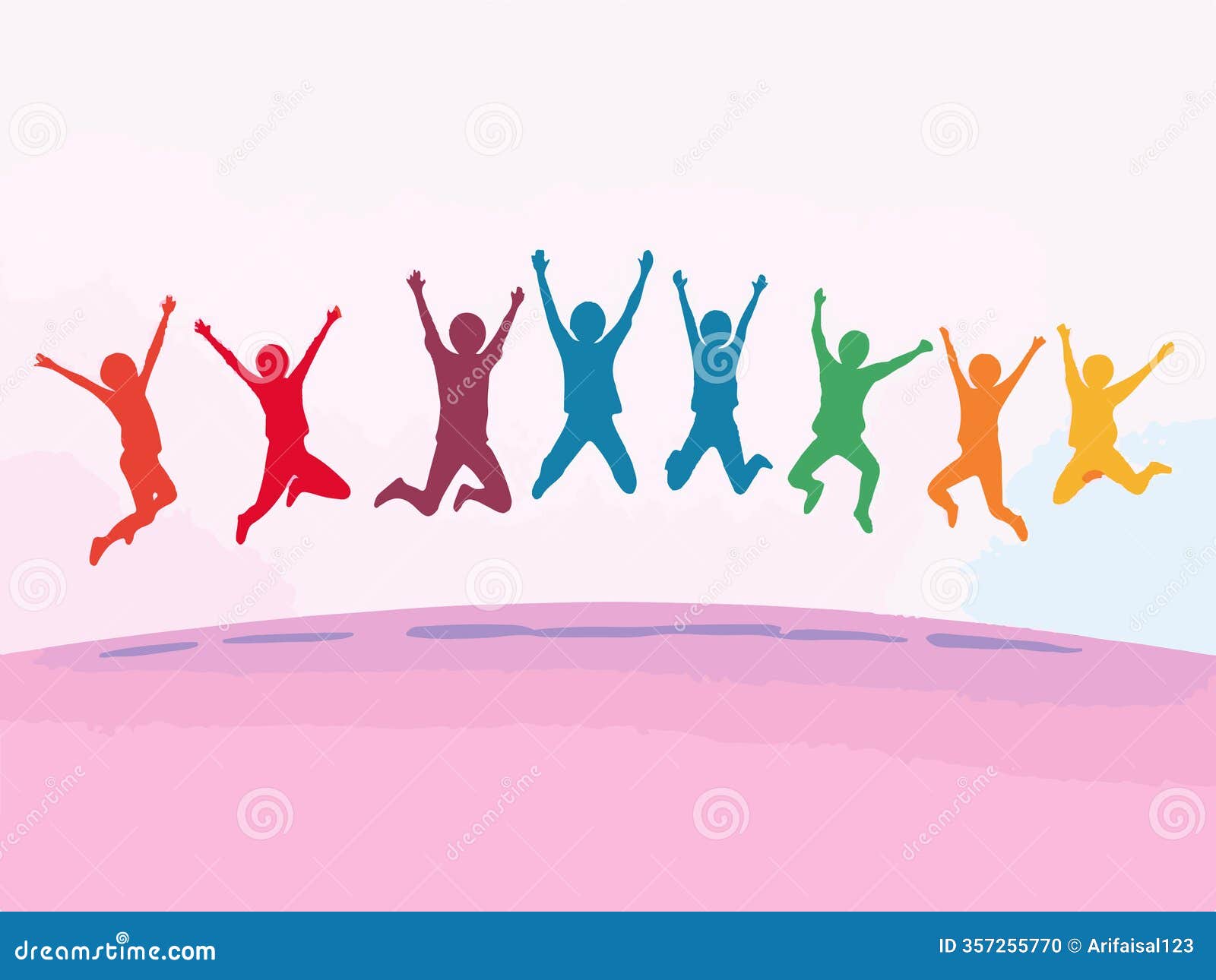 Rainbow Unity in Motion Vector Illustration Stock Illustration ...