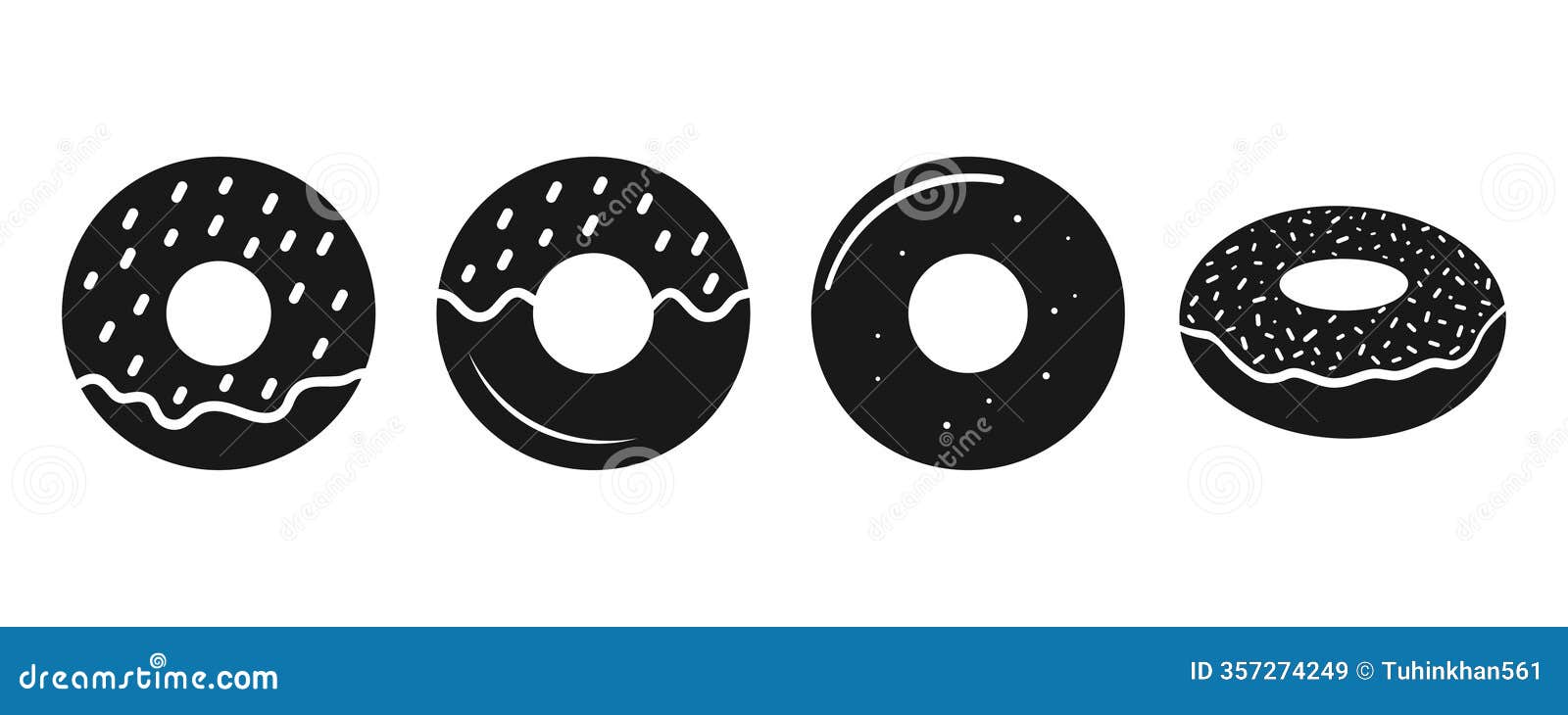 Donuts Icon Vector. Donut Food Snack Bitten Vector Symbol. Donuts Sign ...