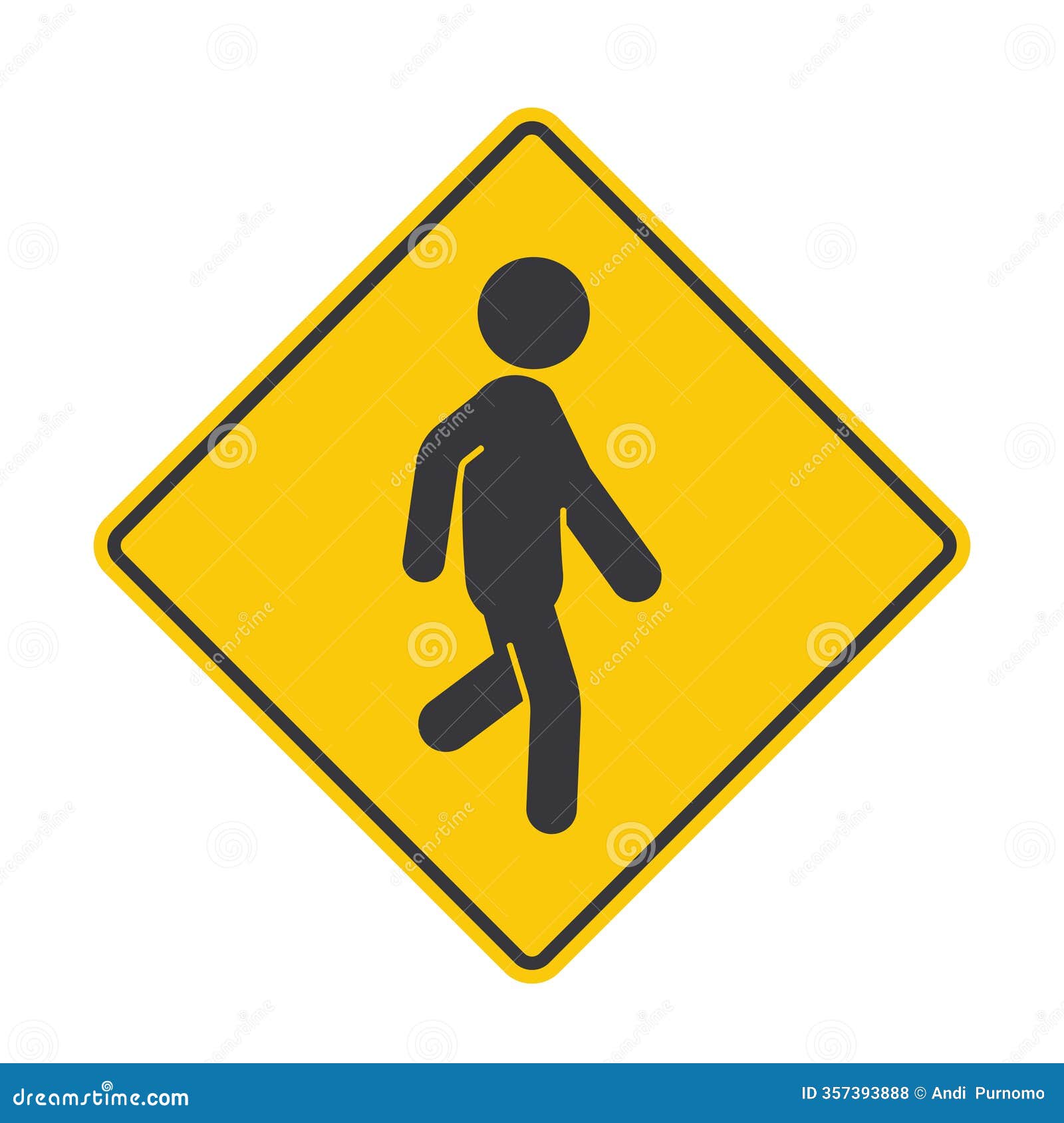Isolated Diamond Sign of Pictogram Man Walking on Walk Lane Stock ...