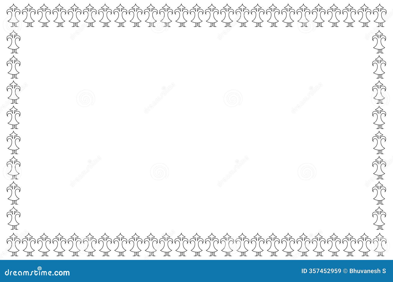 Rectangle Border Design Concept of Line Art Dolls Isolated on White ...