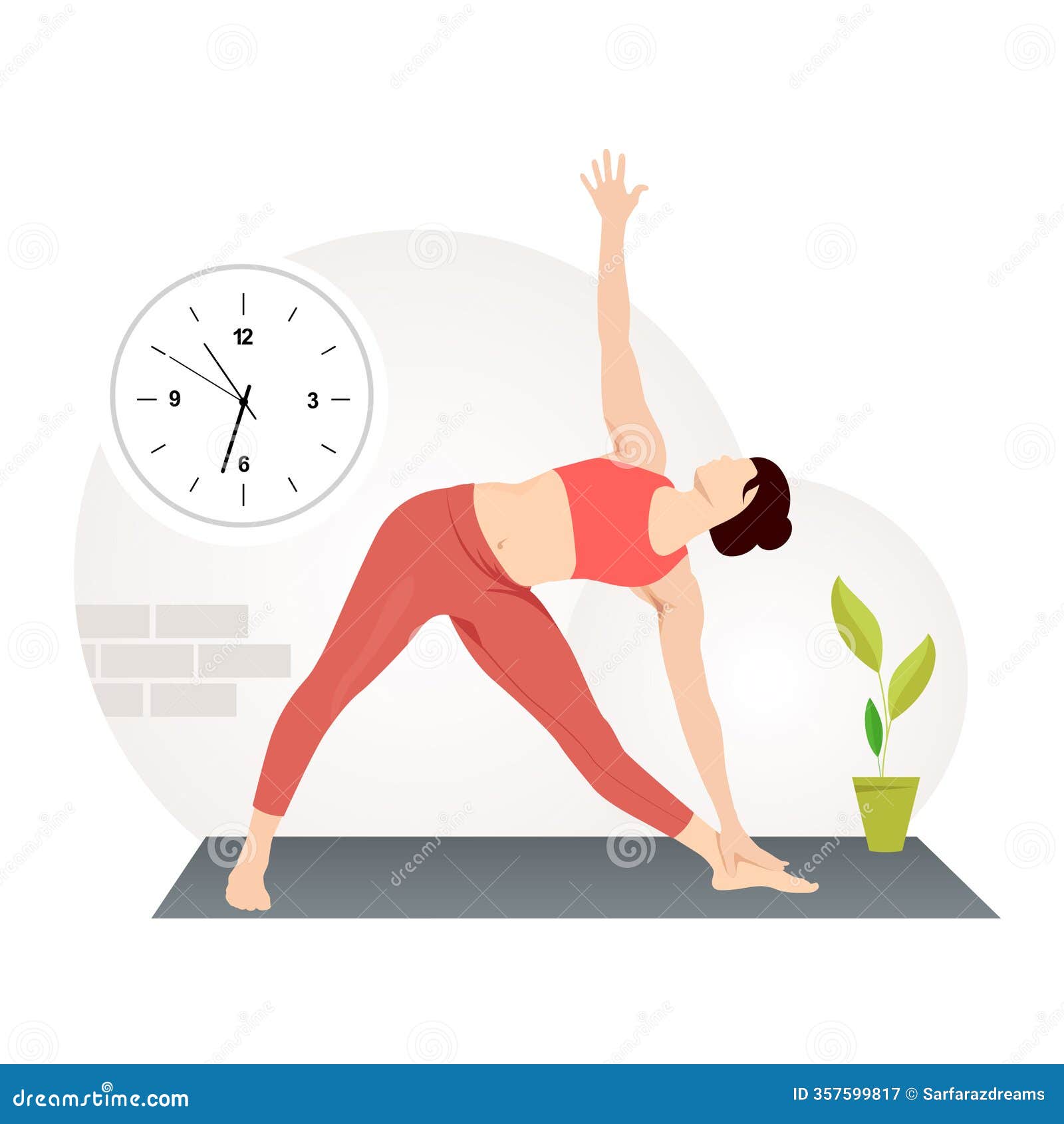 Triangle Pose, Utthita Trikonasana Woman Practicing Triangle Yoga ...