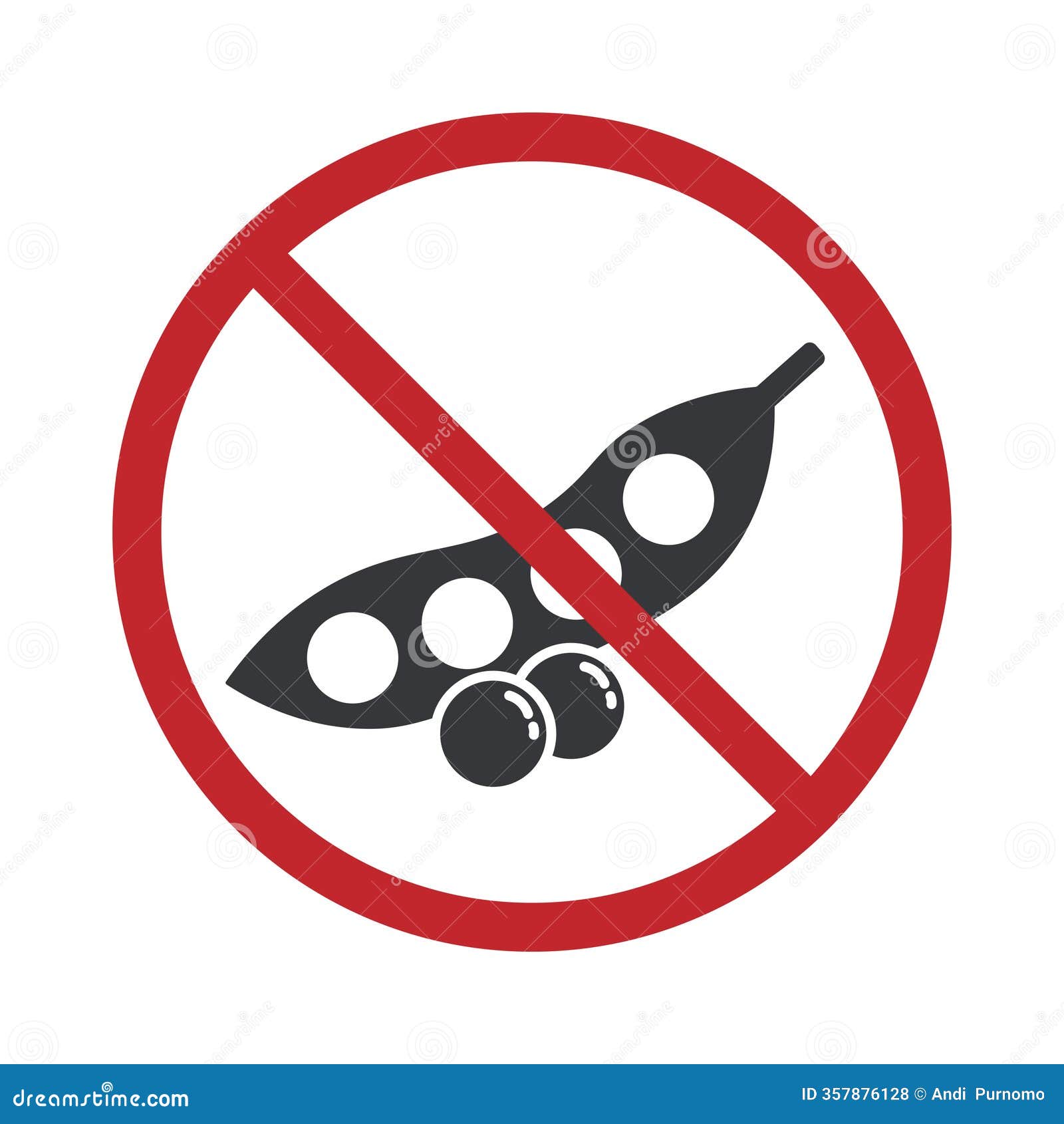 Prohibition Sign Of Beans, Peas, Edamame: Symbolizing Allergy Food And ...