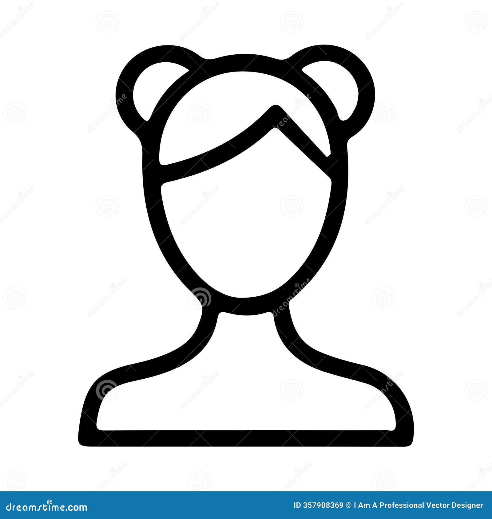 Woman Profile Icon Vector. Outline Woman Profile Sign. Isolated Contour ...