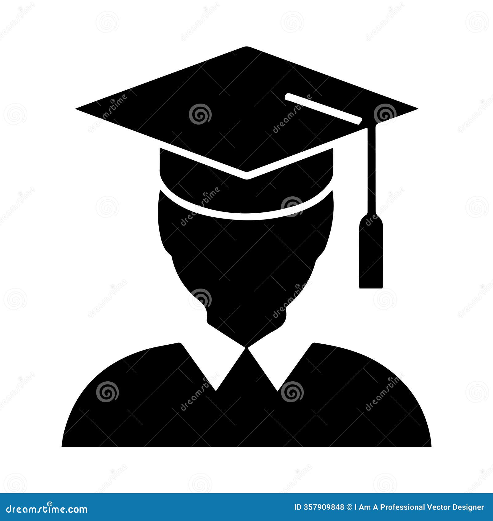 Graduate Icon Vector Male Person Profile Avatar with Mortarboard Symbol ...