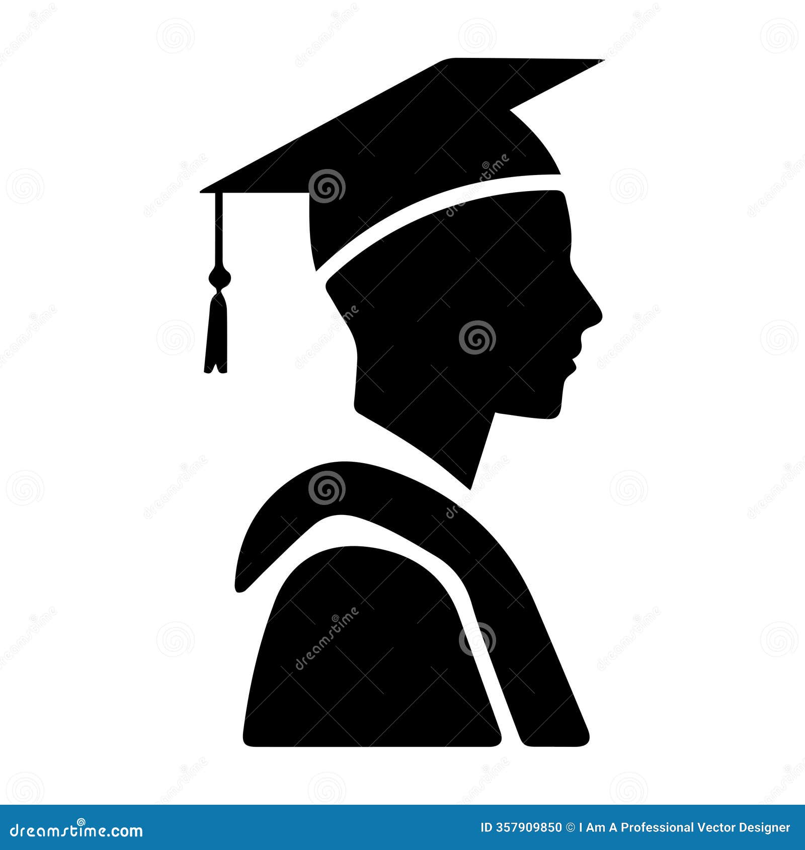 Graduate Icon Vector Male Person Profile Avatar with Mortarboard Symbol ...
