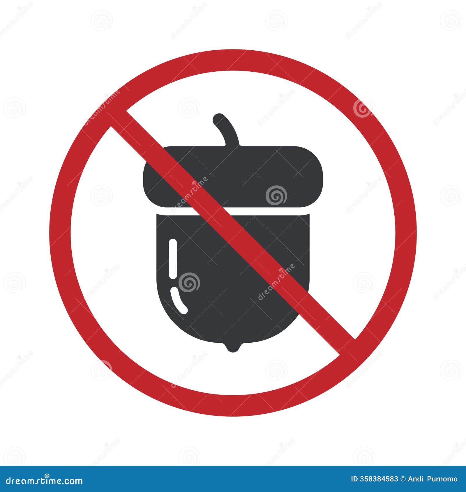 Isolated Prohibition of Tree Nuts, Icon for Allergic Food Stock Vector ...
