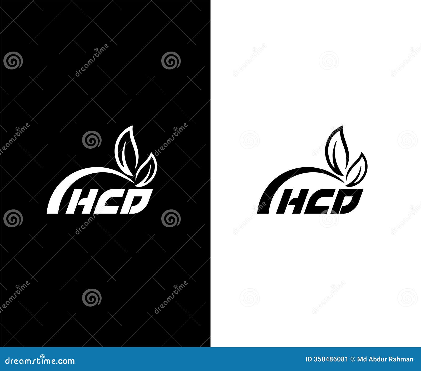 HCD Letter Technology Logo Design on Black Background HCD Creative ...