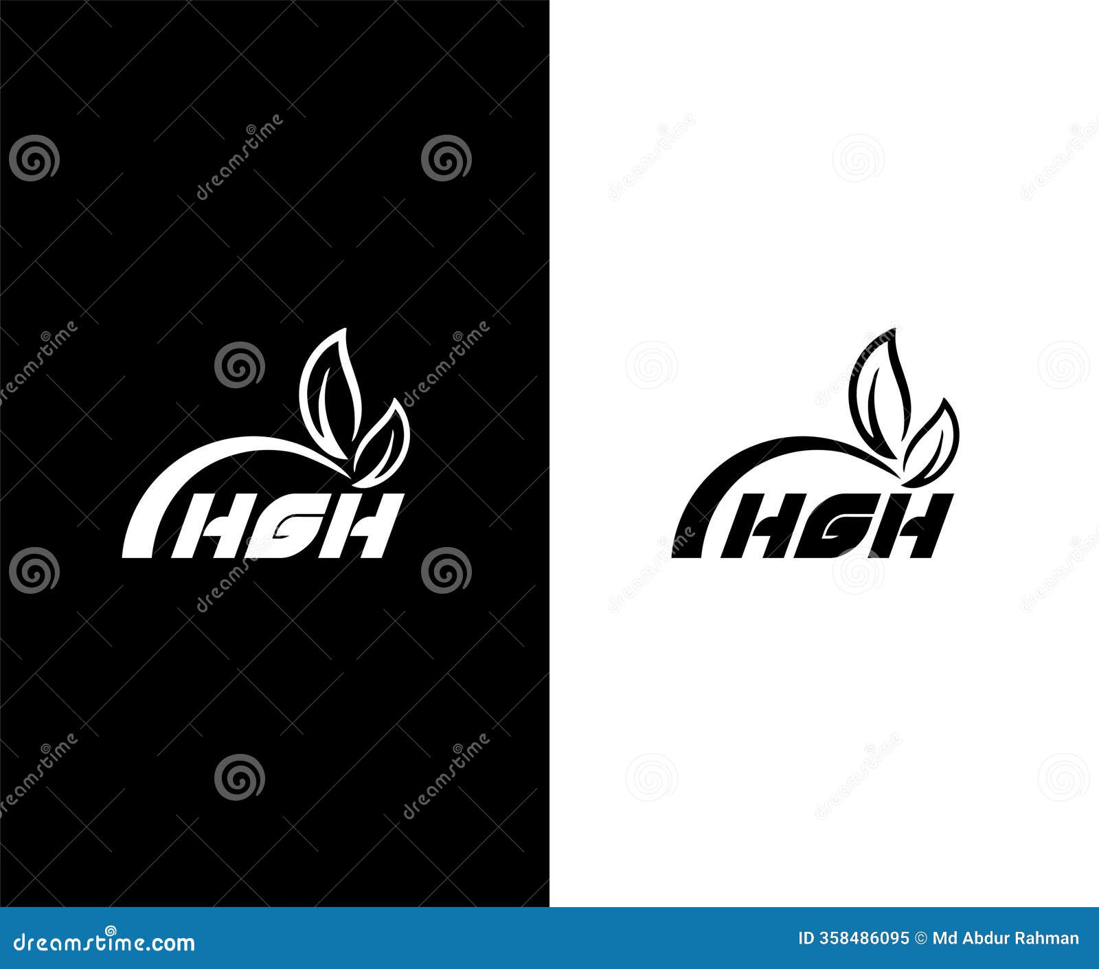 HGH Letter Technology Logo Design on Black Background HGH Creative ...