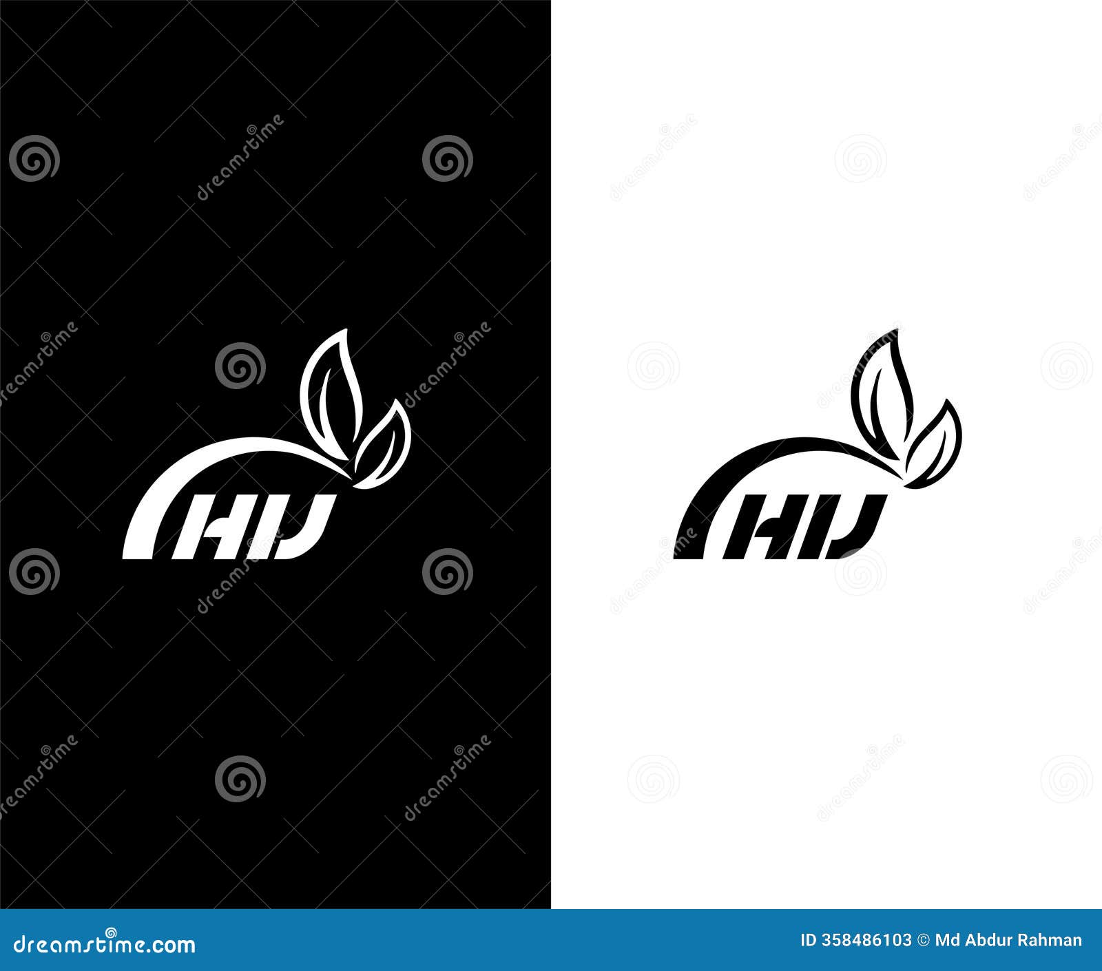 HIJ Letter Technology Logo Design on Black Background HIJ Creative ...