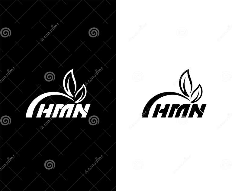 HMN Letter Technology Logo Design on Black Background HMN Creative ...