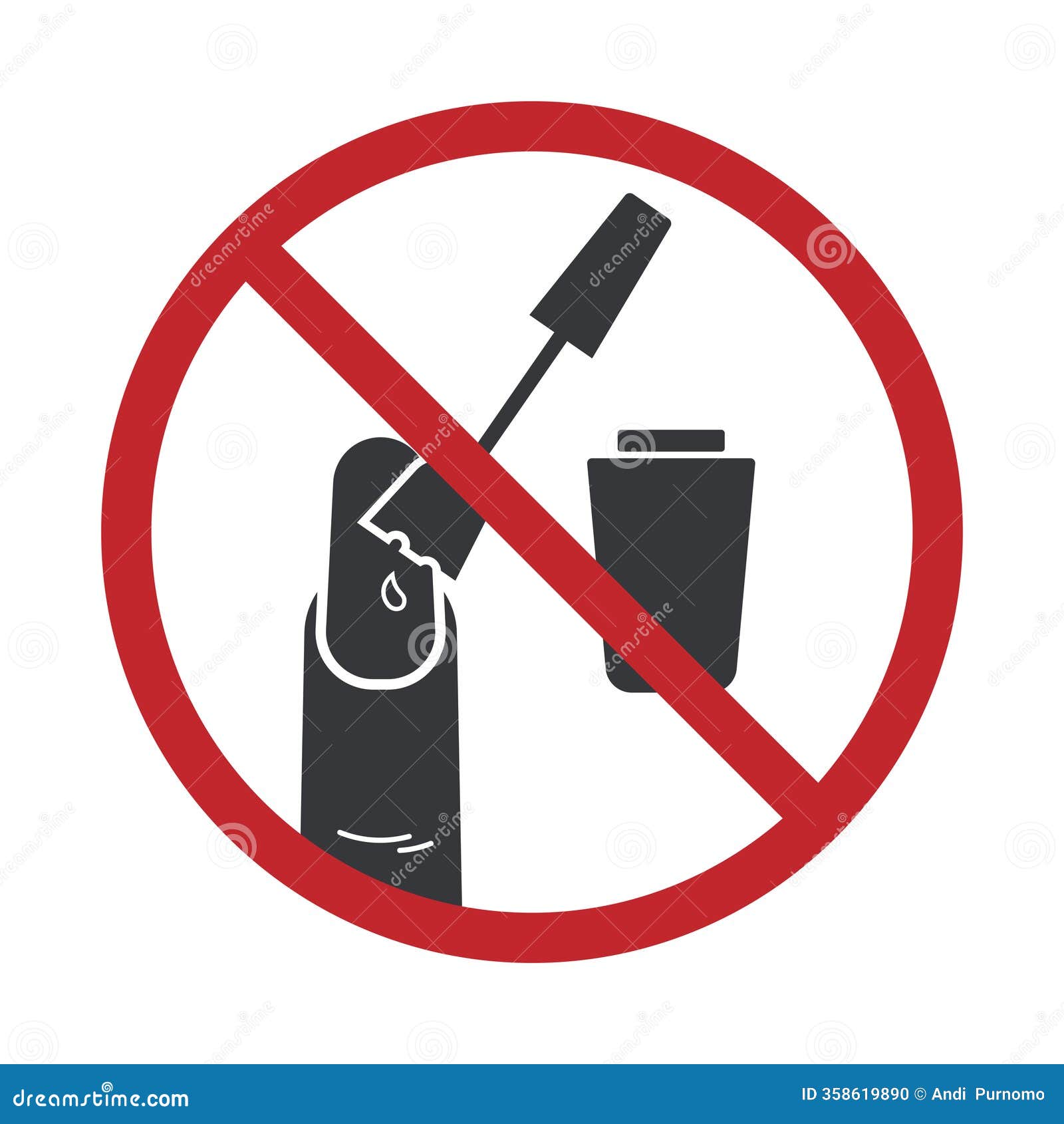 Isolated Prohibition Sign Indicating No Nail Polish Allowed ...