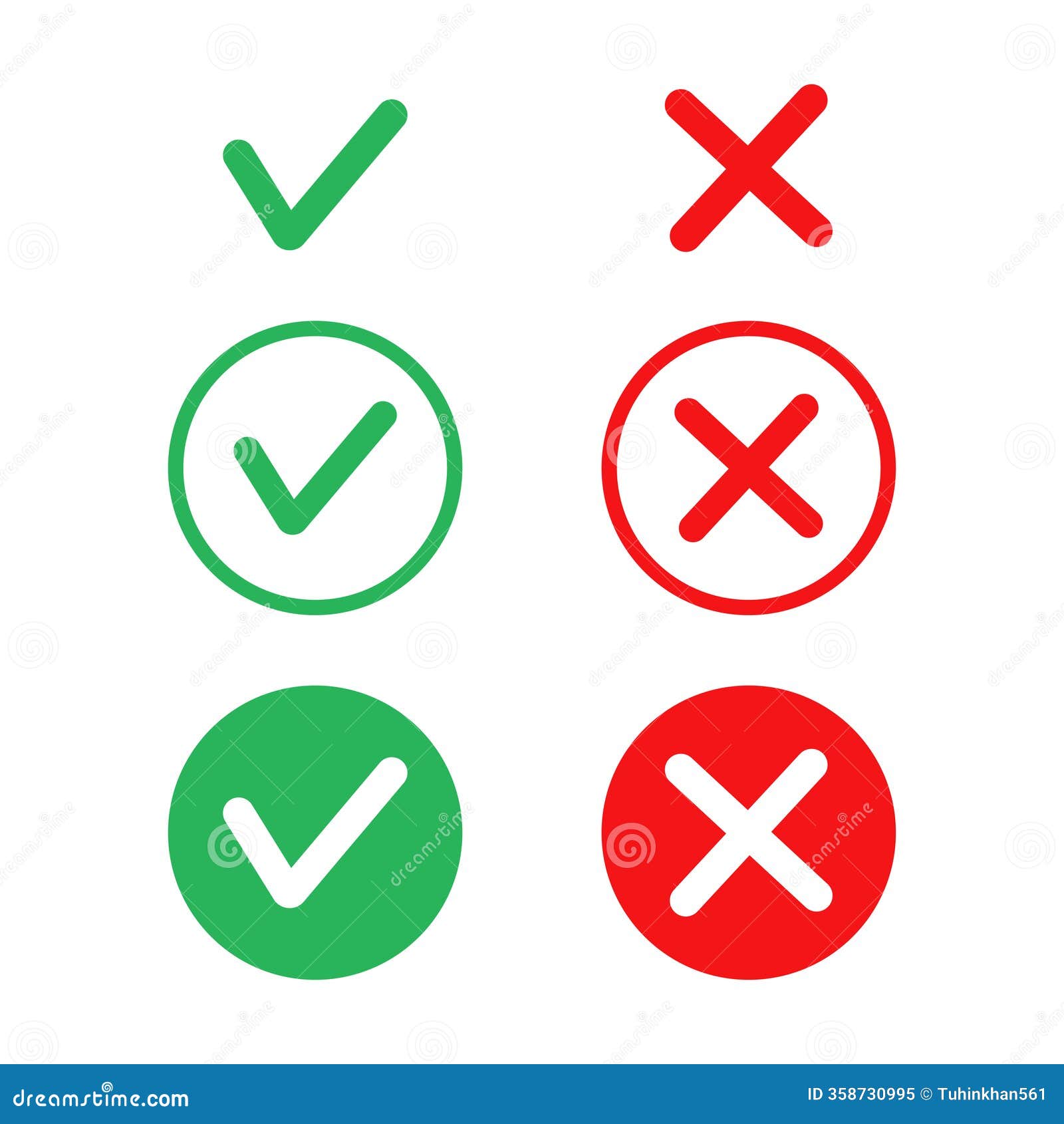 Yes and No Icon Vector Graphics. Confirmation and Cancellation Icon ...