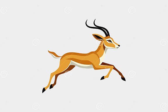 Jumping Impala Vector Art Illustration.. Stock Illustration ...