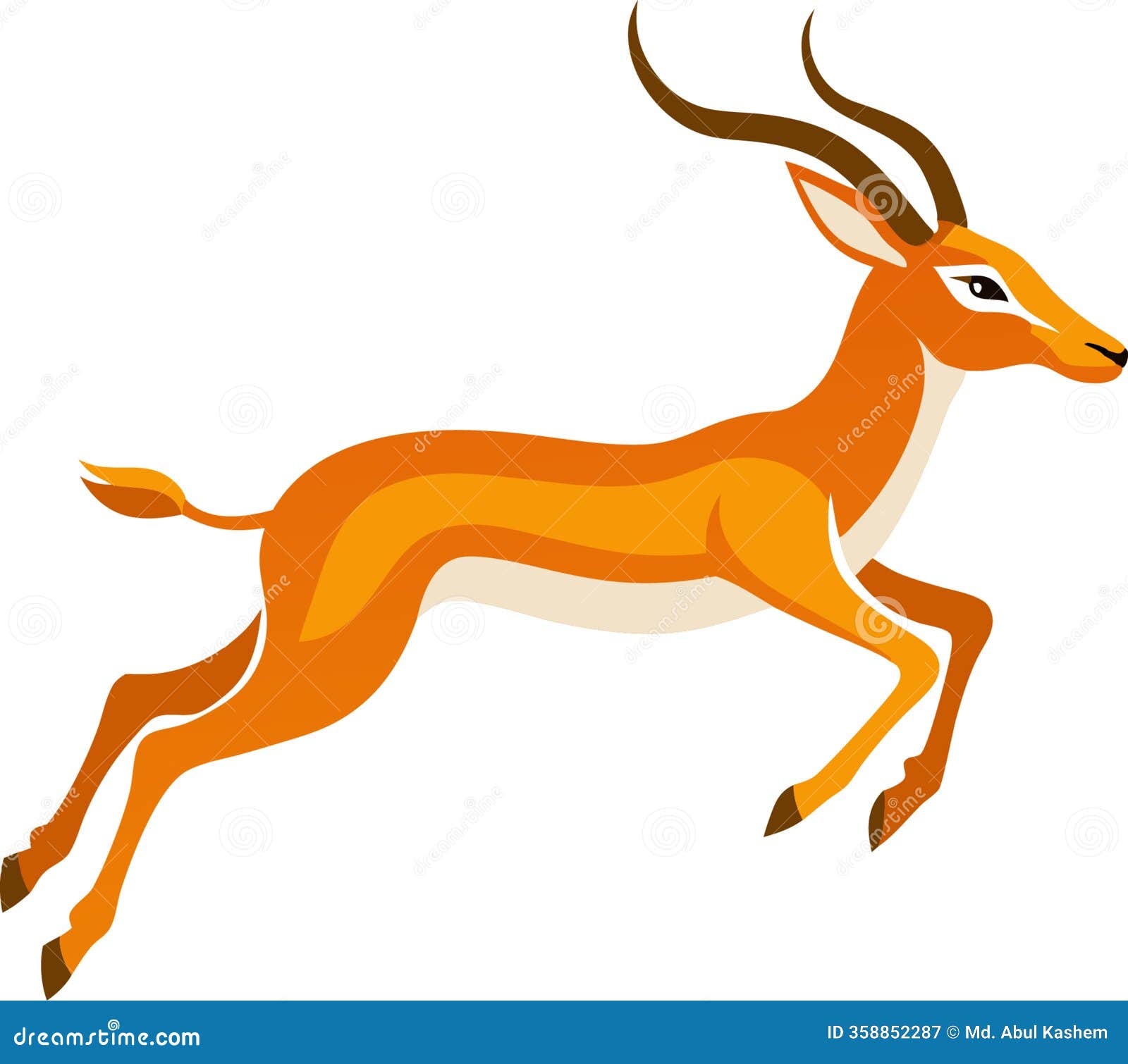 Jumping Impala Vector Art Illustration.. Stock Illustration ...