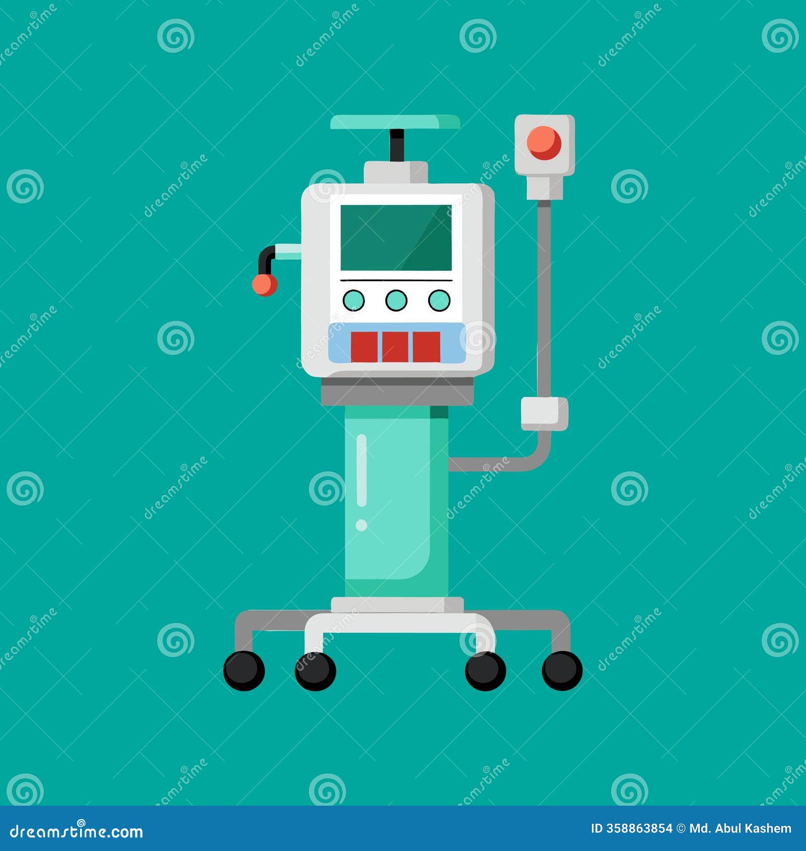 Medical Equipment-Anesthesia Machine Vector Artwork Stock Illustration ...