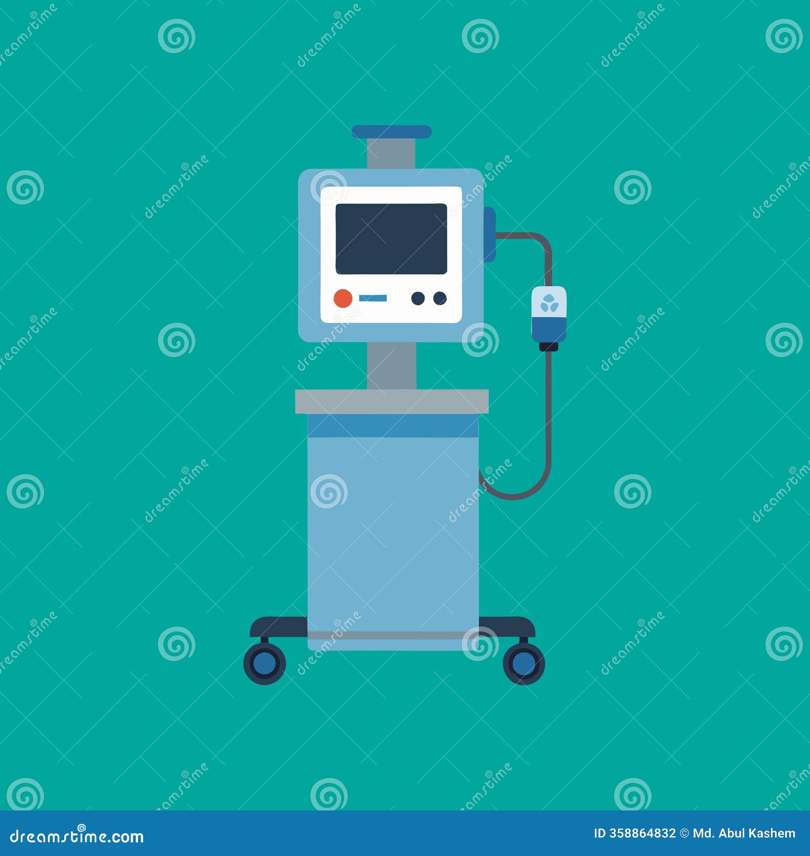 Medical Equipment-Anesthesia Machine Vector Artwork Stock Illustration ...
