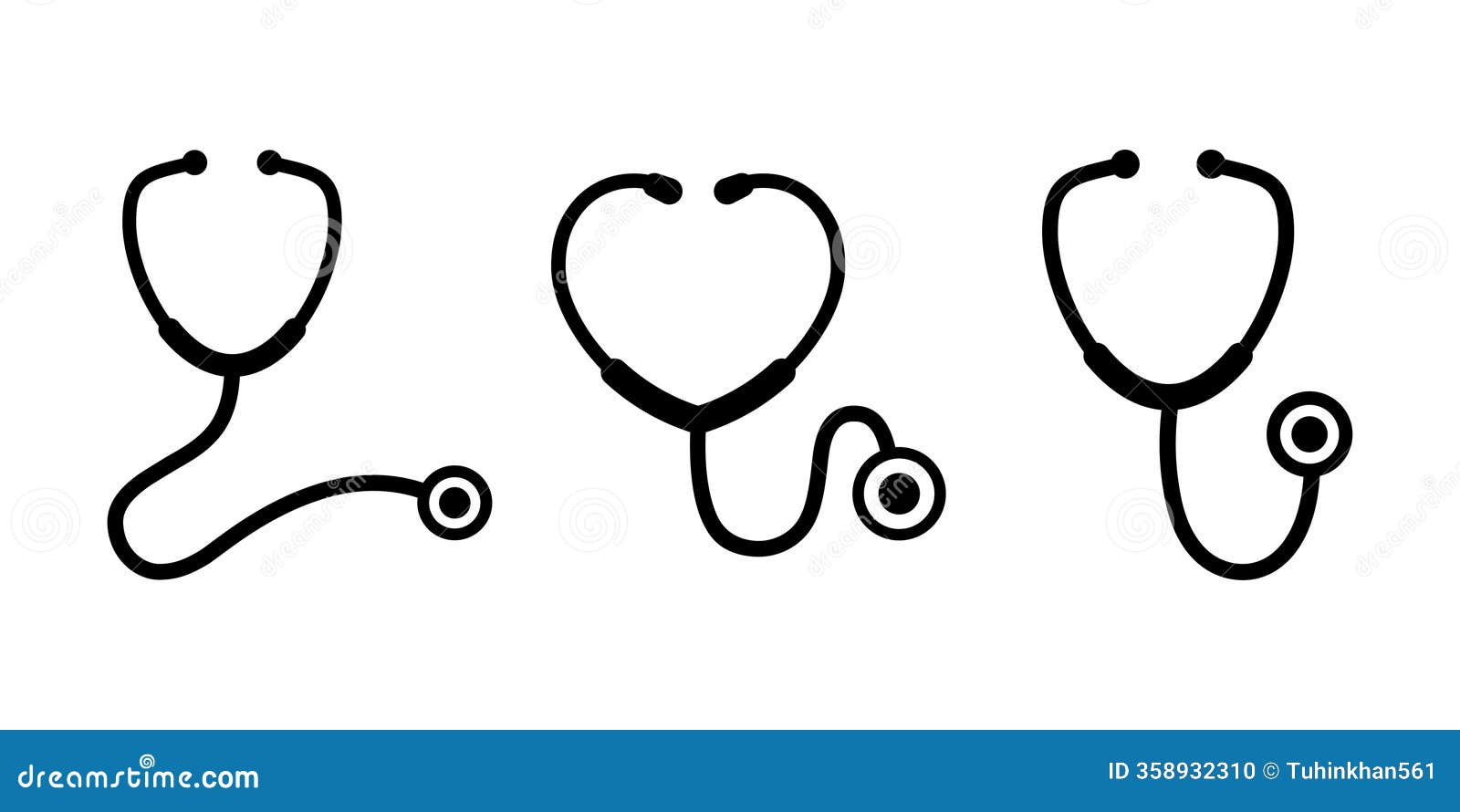 Stethoscope Vector Icon Set. Health Care and Medicine Worker Symbol ...