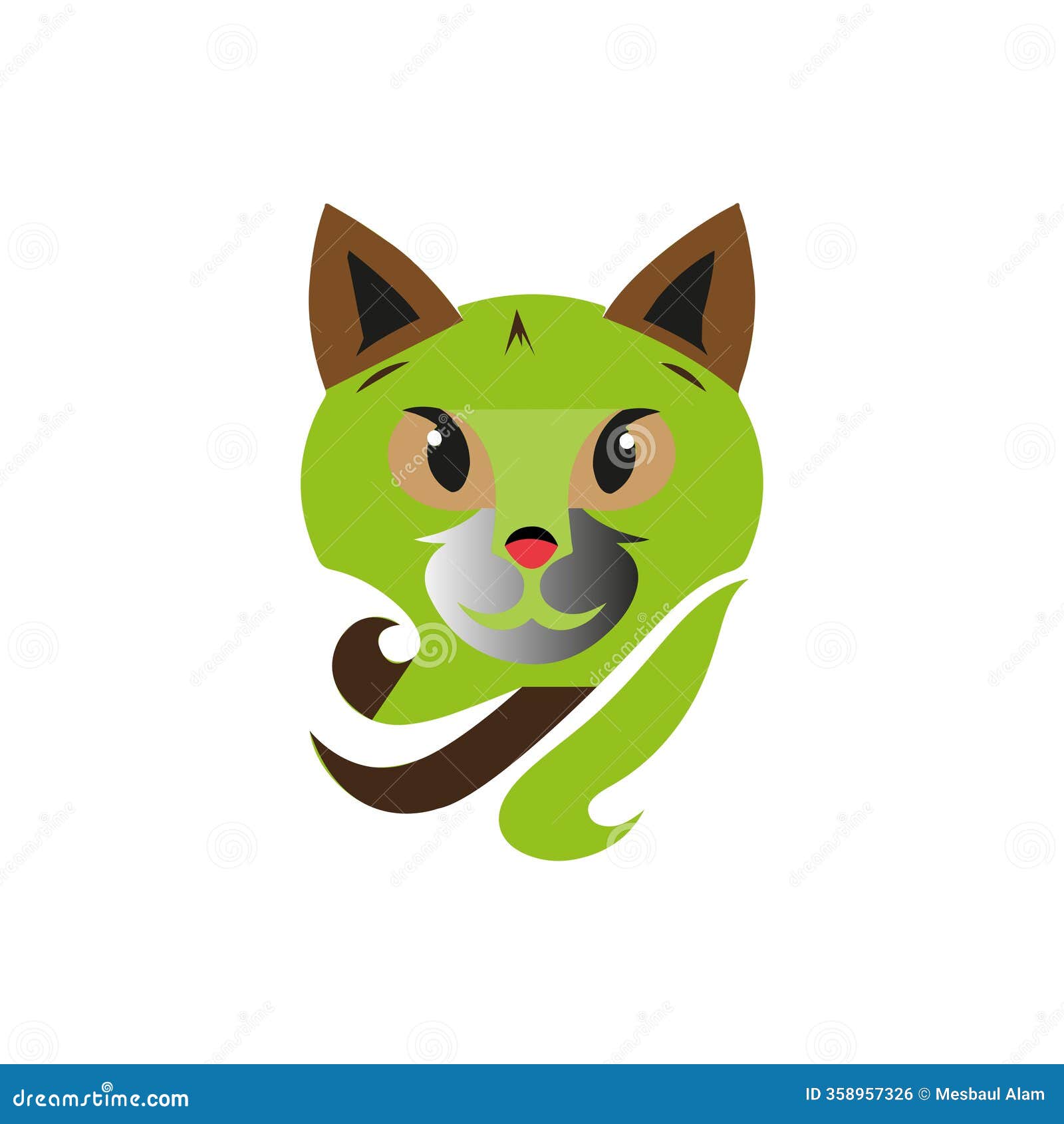 Cartoon Cat Logo Icon Vector . Stock Illustration - Illustration of ...