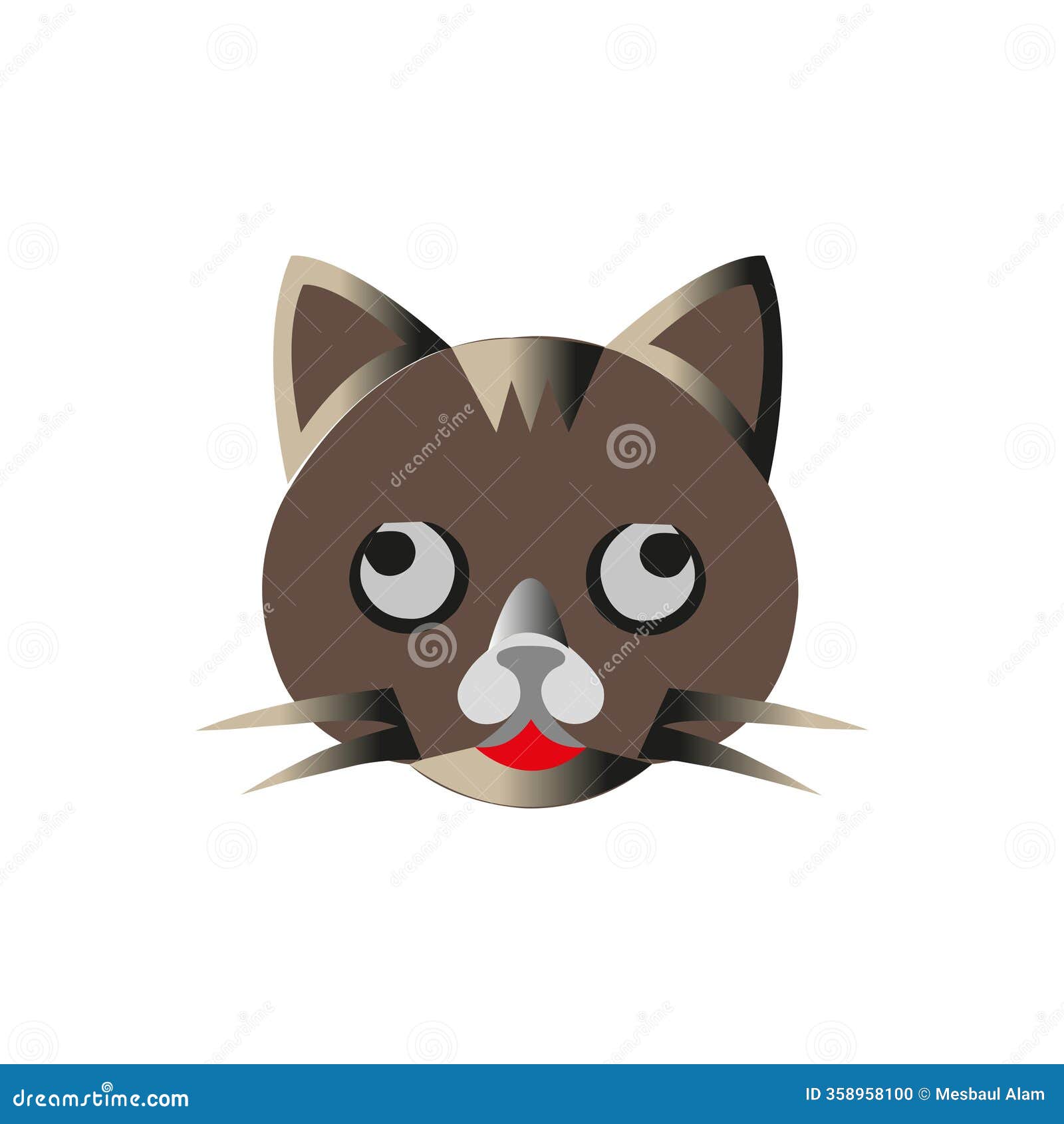 Cartoon Cat Logo Icon Vector . Stock Illustration - Illustration of ...