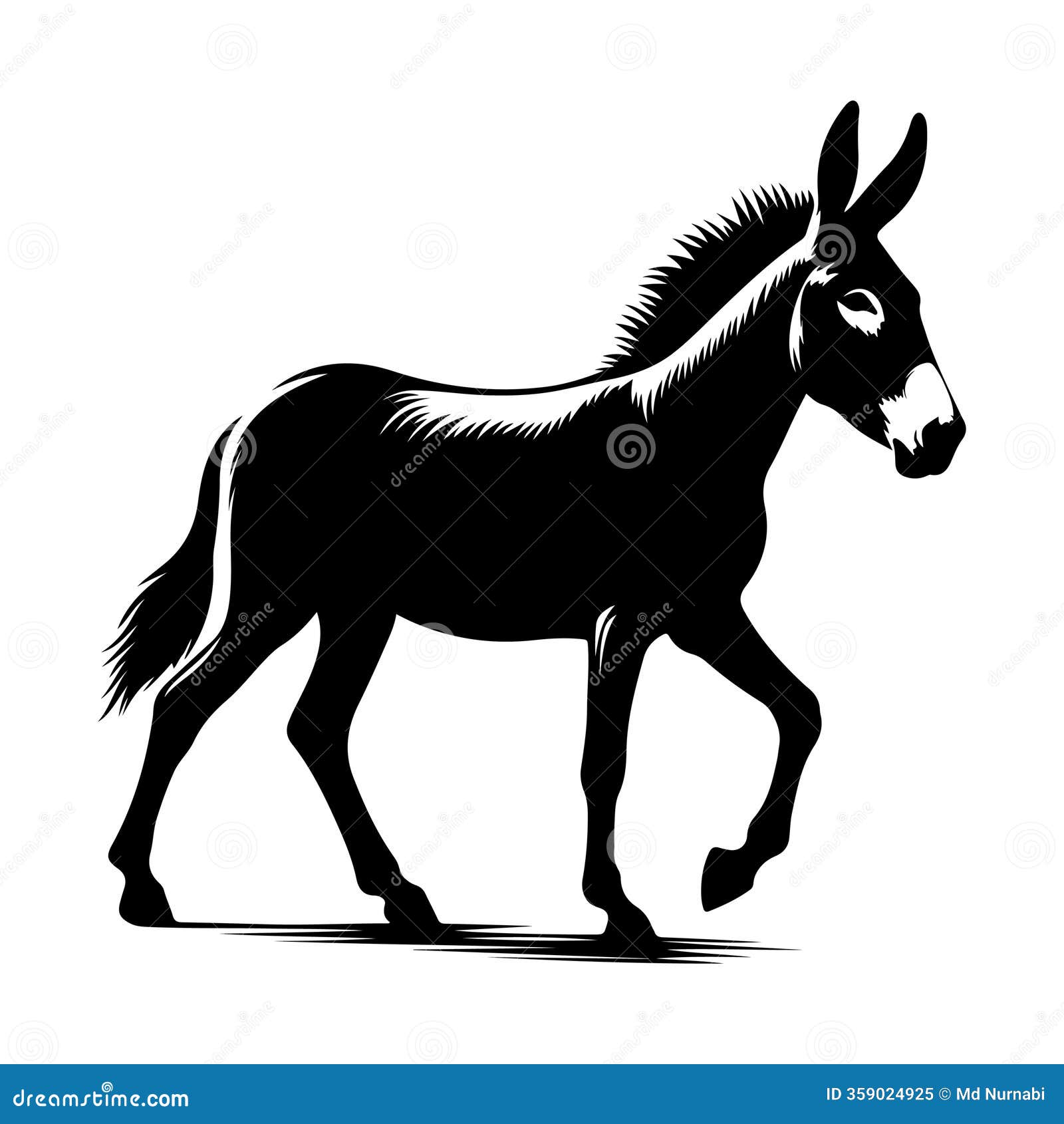 Mule Silhouette On White Background Cartoon Vector | CartoonDealer.com ...