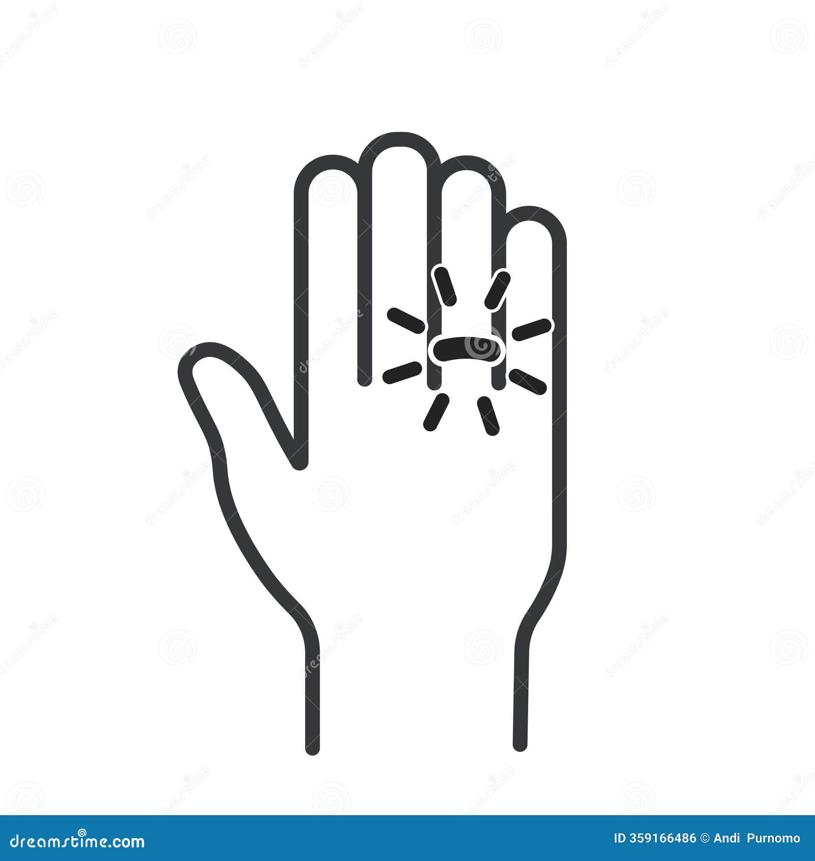 Isolated Outline Pictogram : Gold Diamond Ring on Finger Hand ...