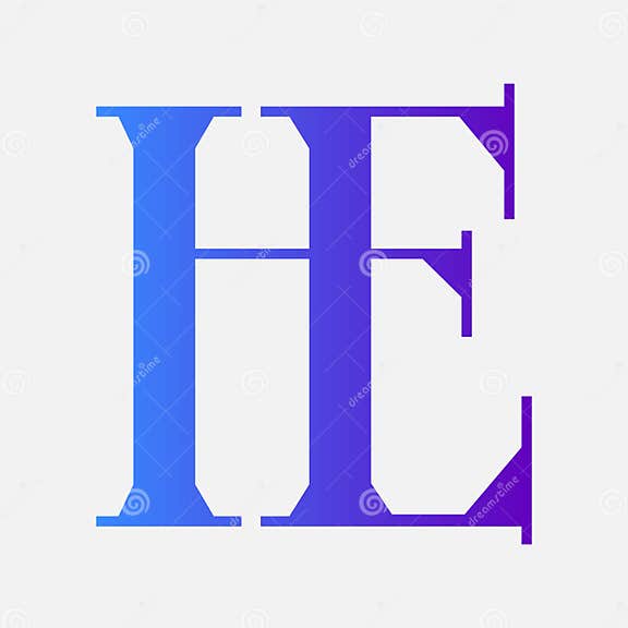 He Symbol Initial Letter Design Monogram Abstract Stock Illustration ...