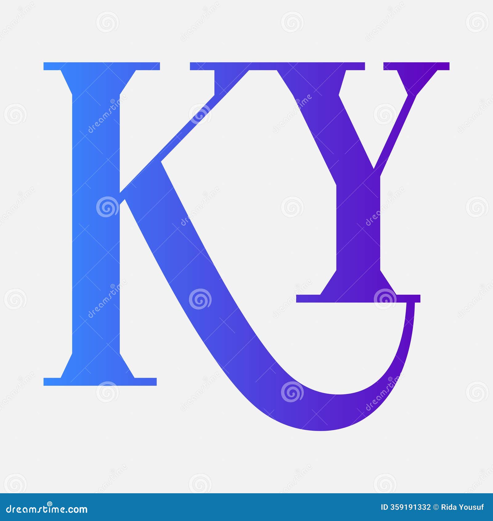 Ky Symbol Initial Letter Design Monogram Abstract Stock Illustration ...