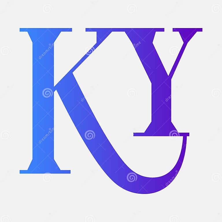Ky Symbol Initial Letter Design Monogram Abstract Stock Illustration ...