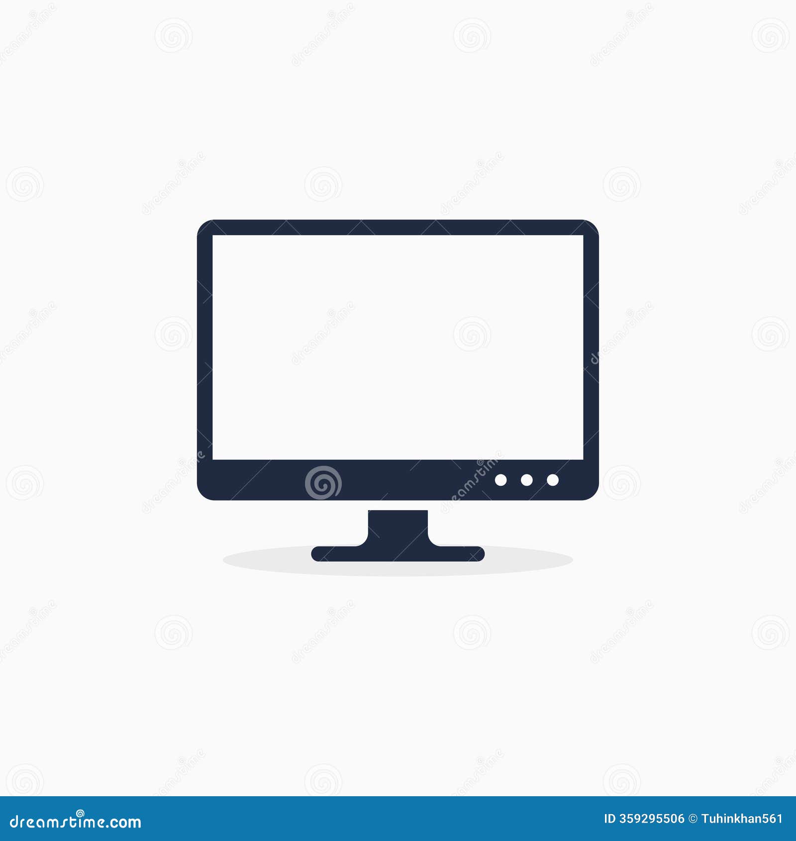 Computer Monitor Icon. Flat PC Symbol Stock Vector - Illustration of ...