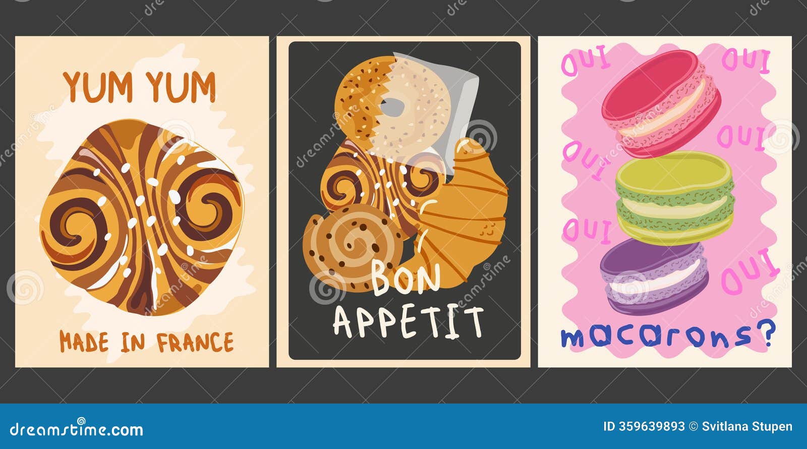 Croissants Retro Bakery Sign Vector Illustration | CartoonDealer.com ...