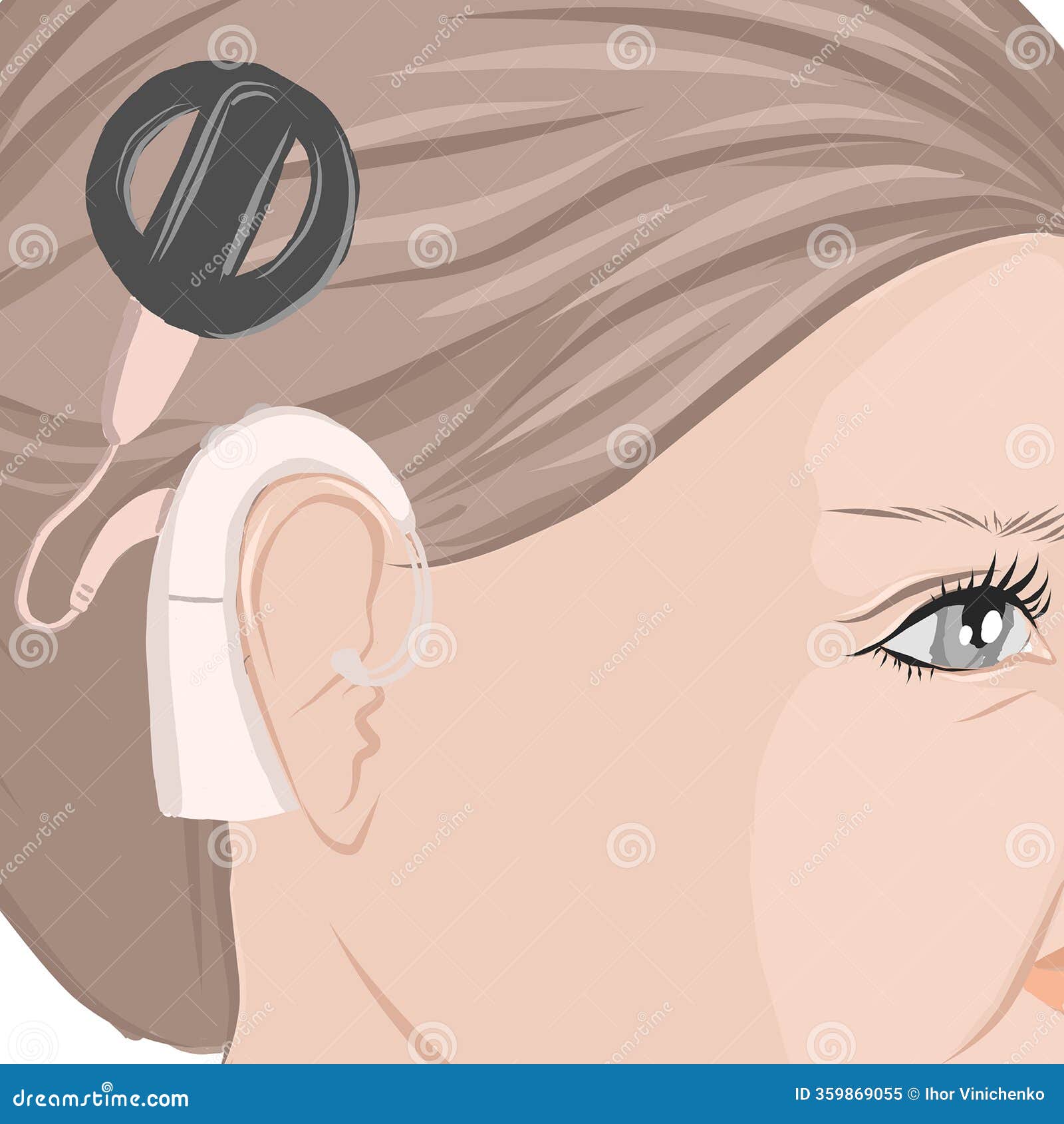 Cochlear Implant Sign Icon Color Illustration Cartoon Vector ...