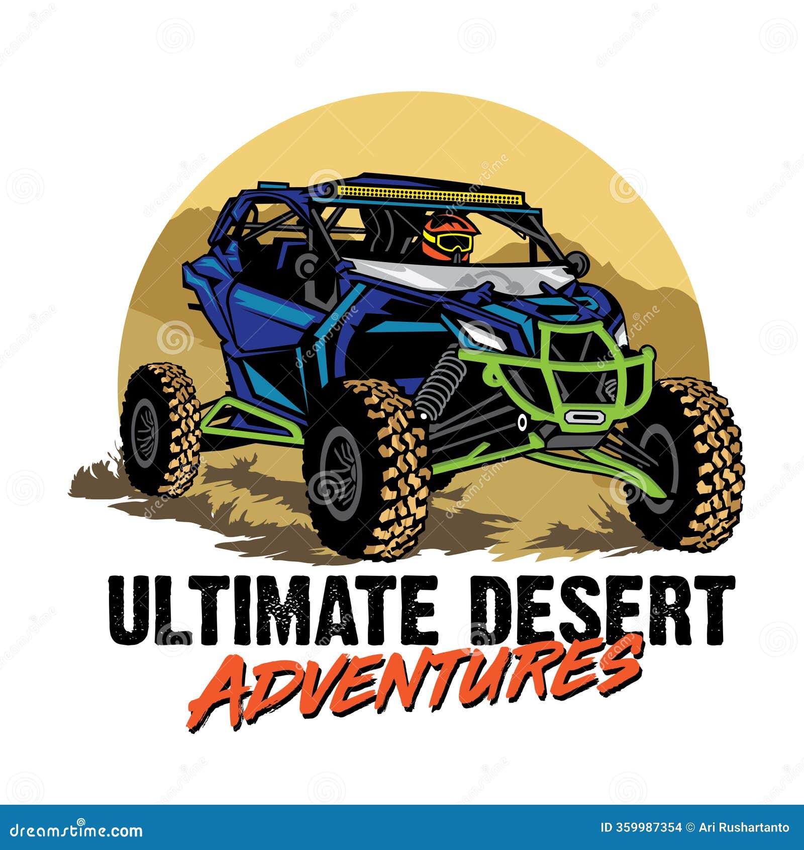 UTV Buggy Extreme Adventure Race Sport Vector Illustration Design Stock ...