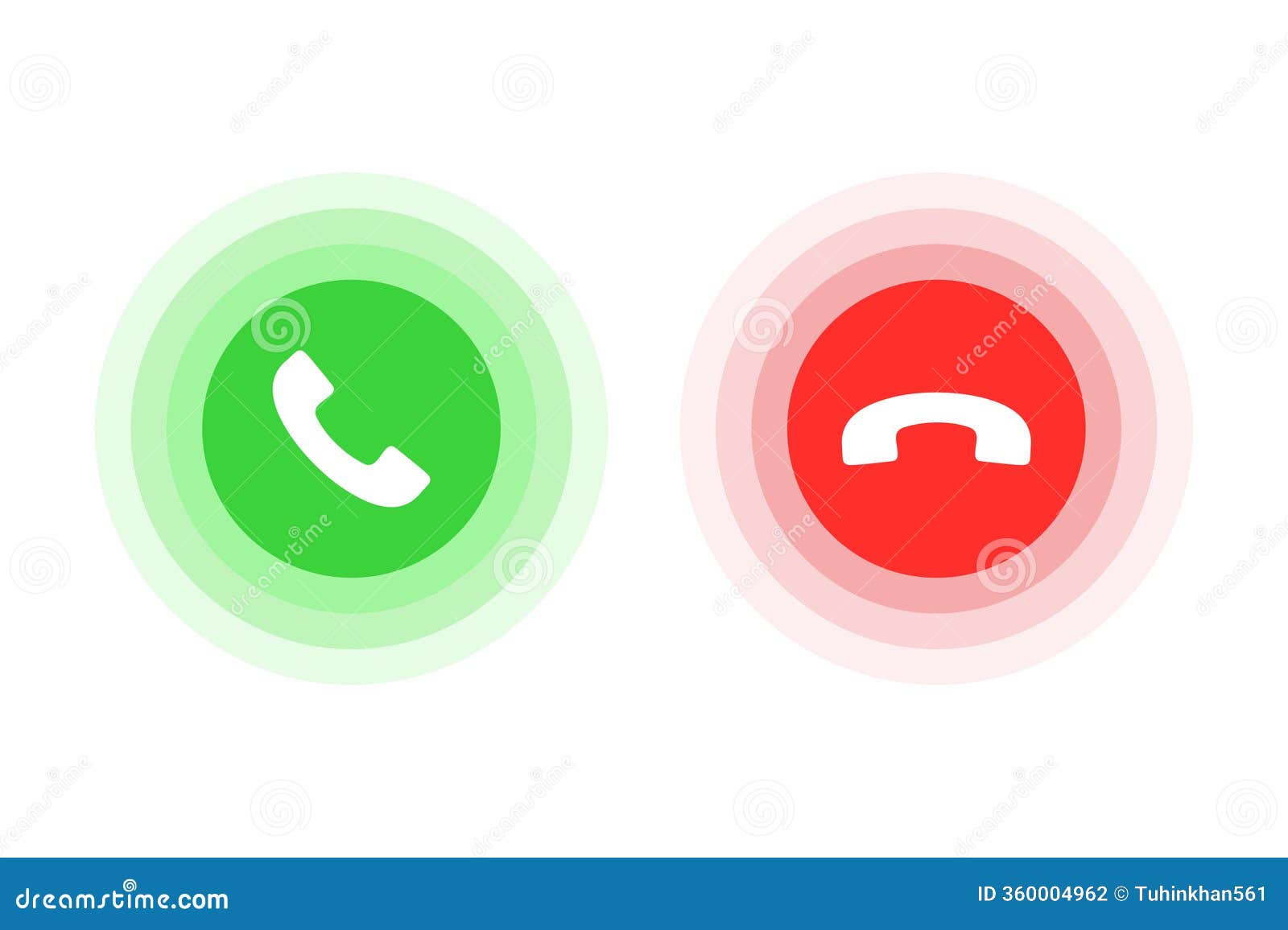 Answer and Decline Phone Call Buttons. Phone Call. Telephone Sign ...