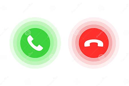 Answer and Decline Phone Call Buttons. Phone Call. Telephone Sign ...