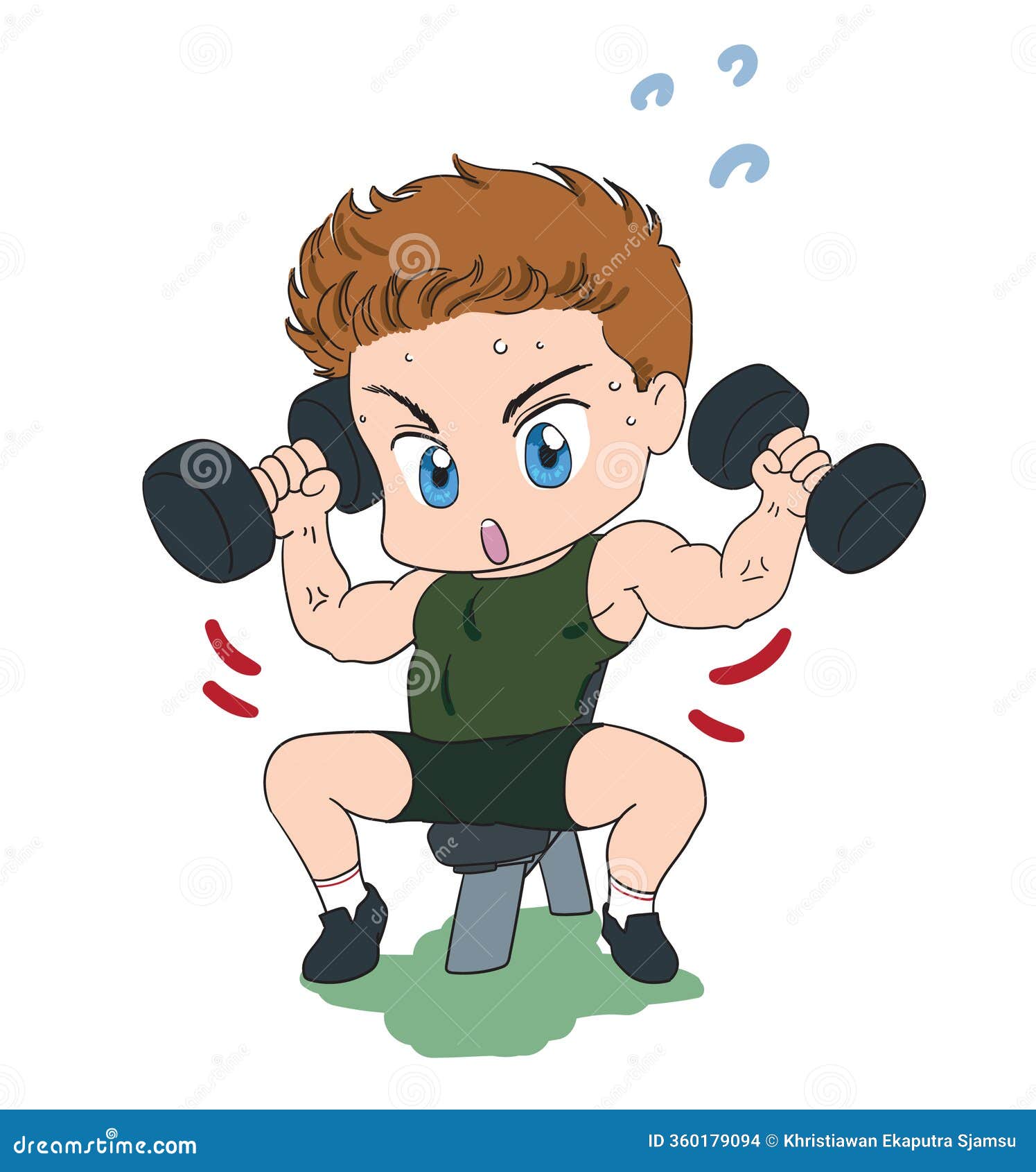 Gym - Shoulder Shoulder Press Anime Stock Vector - Illustration of ...
