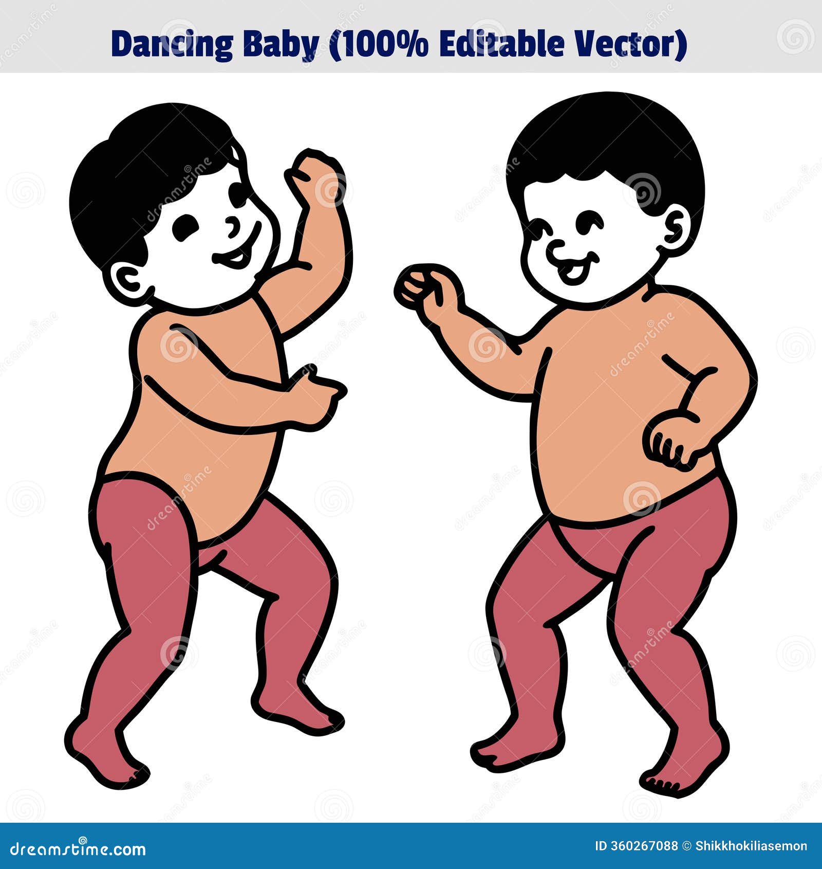 Dancing Babies Cartoon Vector | CartoonDealer.com #928675