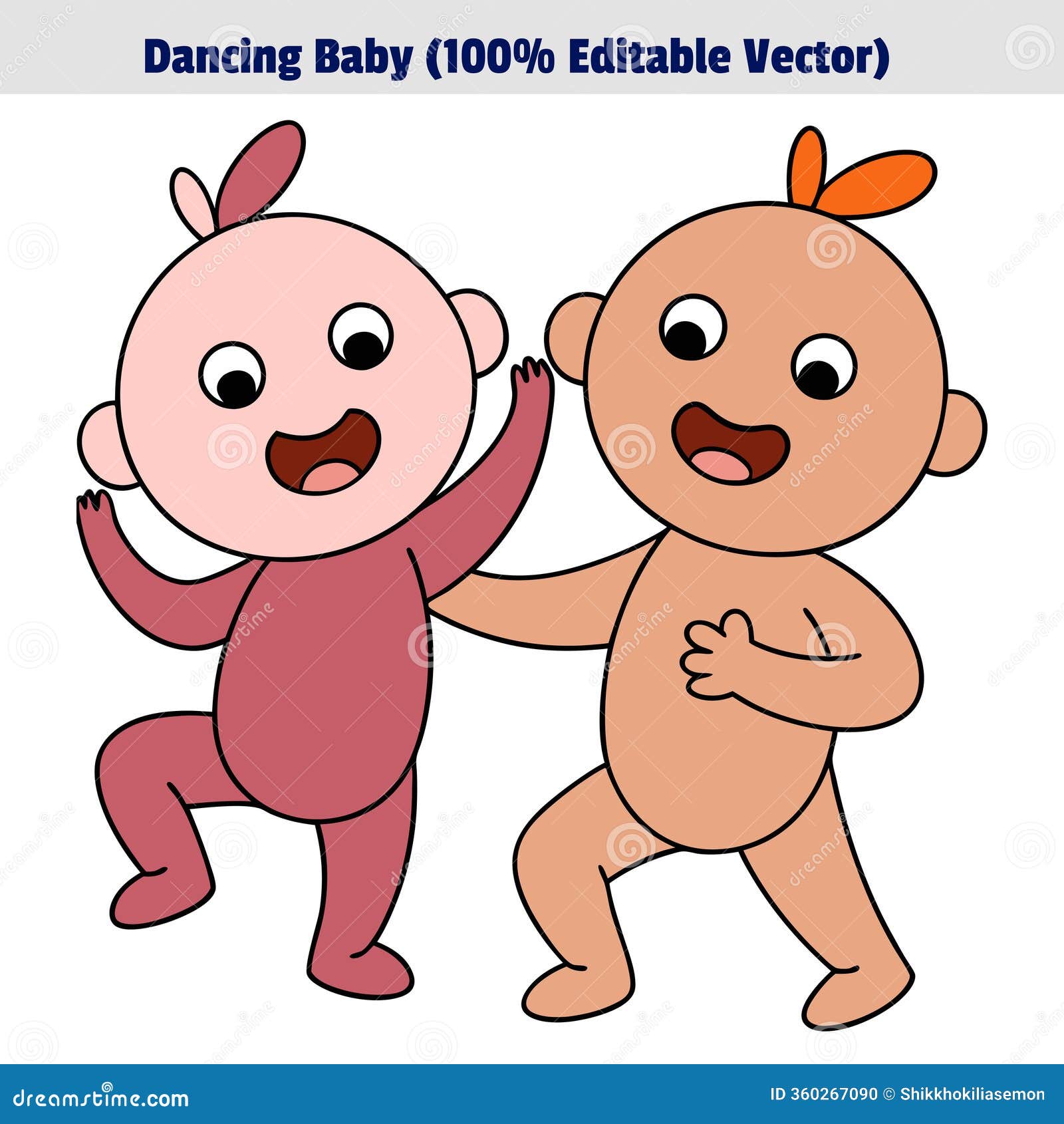 Dancing Babies Cartoon Vector | CartoonDealer.com #928675