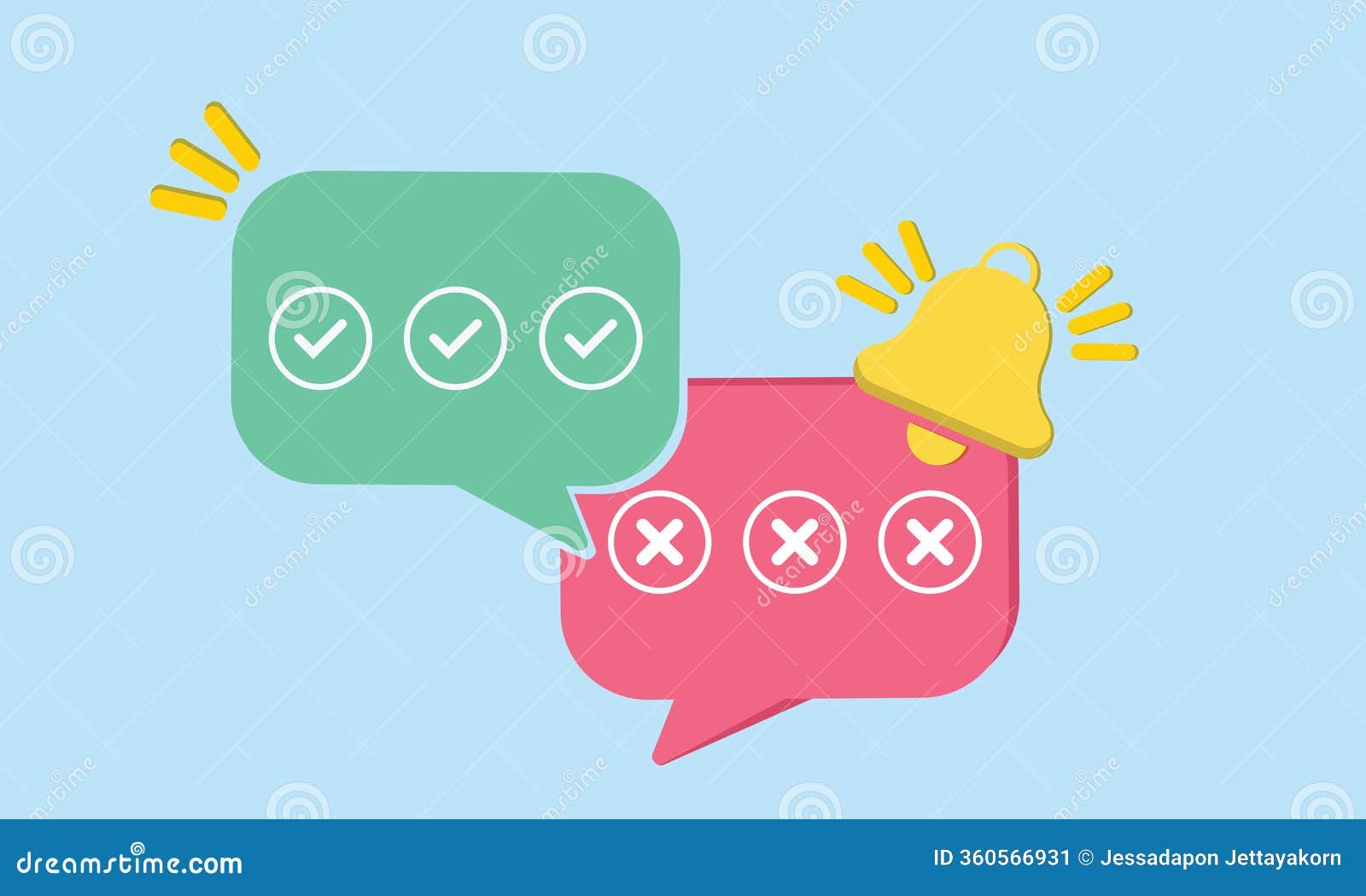Speech Bubble Messages with Bell Notification. Chatting Box. Online ...