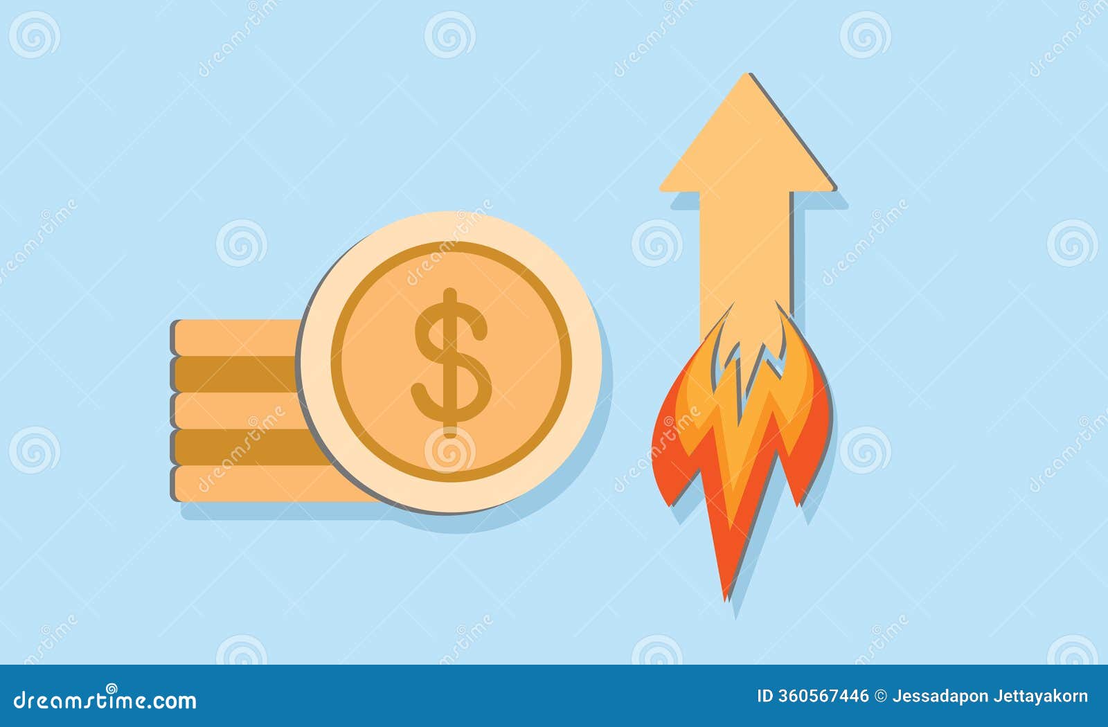 Money with Arrow Up Icon Vector Stock Illustration - Illustration of ...