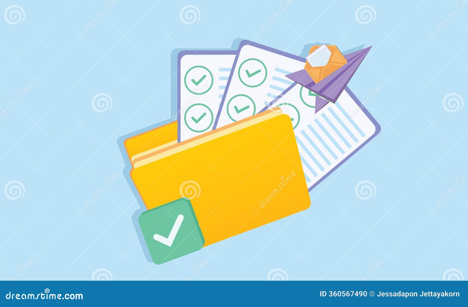 Folder with Document Files. Digital Management. Online Paperwork and ...