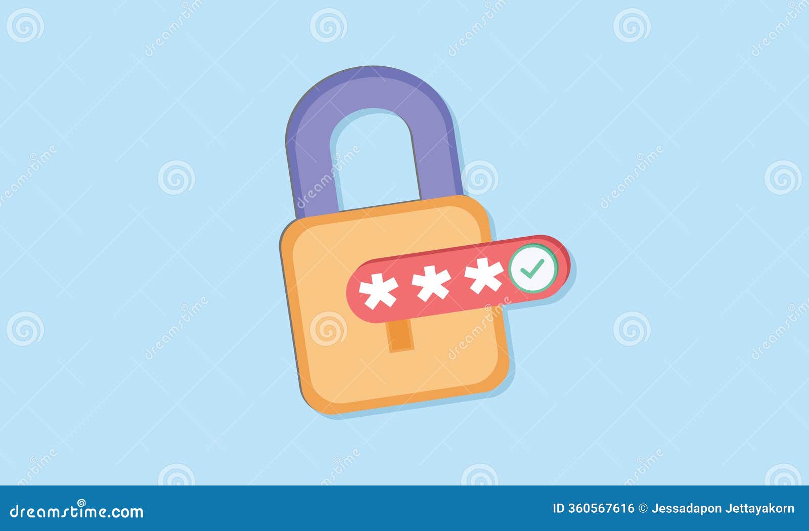 Locked Padlock with Password. Golden Lock and PIN Code Entry. Security ...