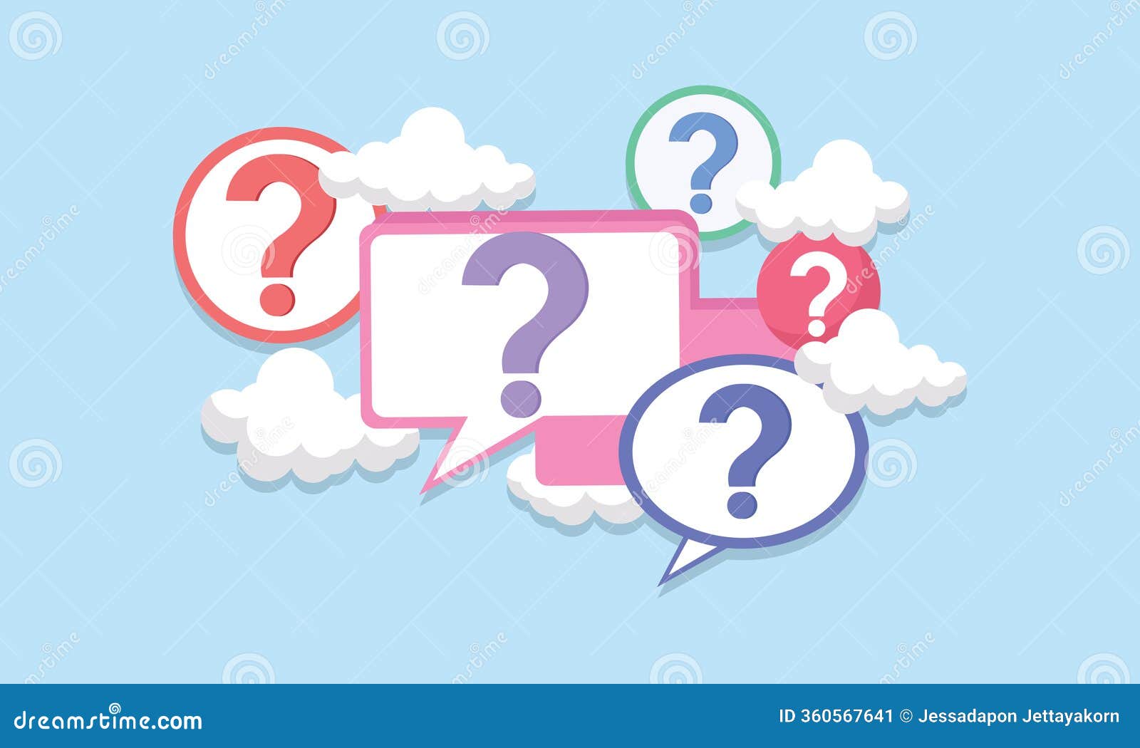 Question Mark on Speech Bubble Icons. Message Box with Question Sign ...