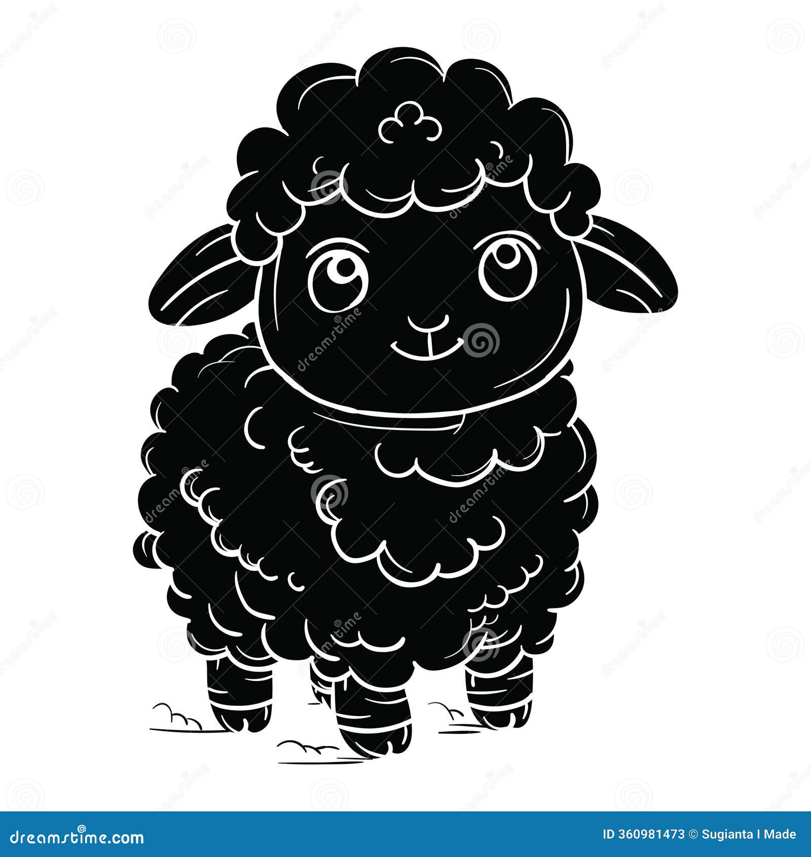 Sheep hand drawing vector stock vector. Illustration of monochrome ...