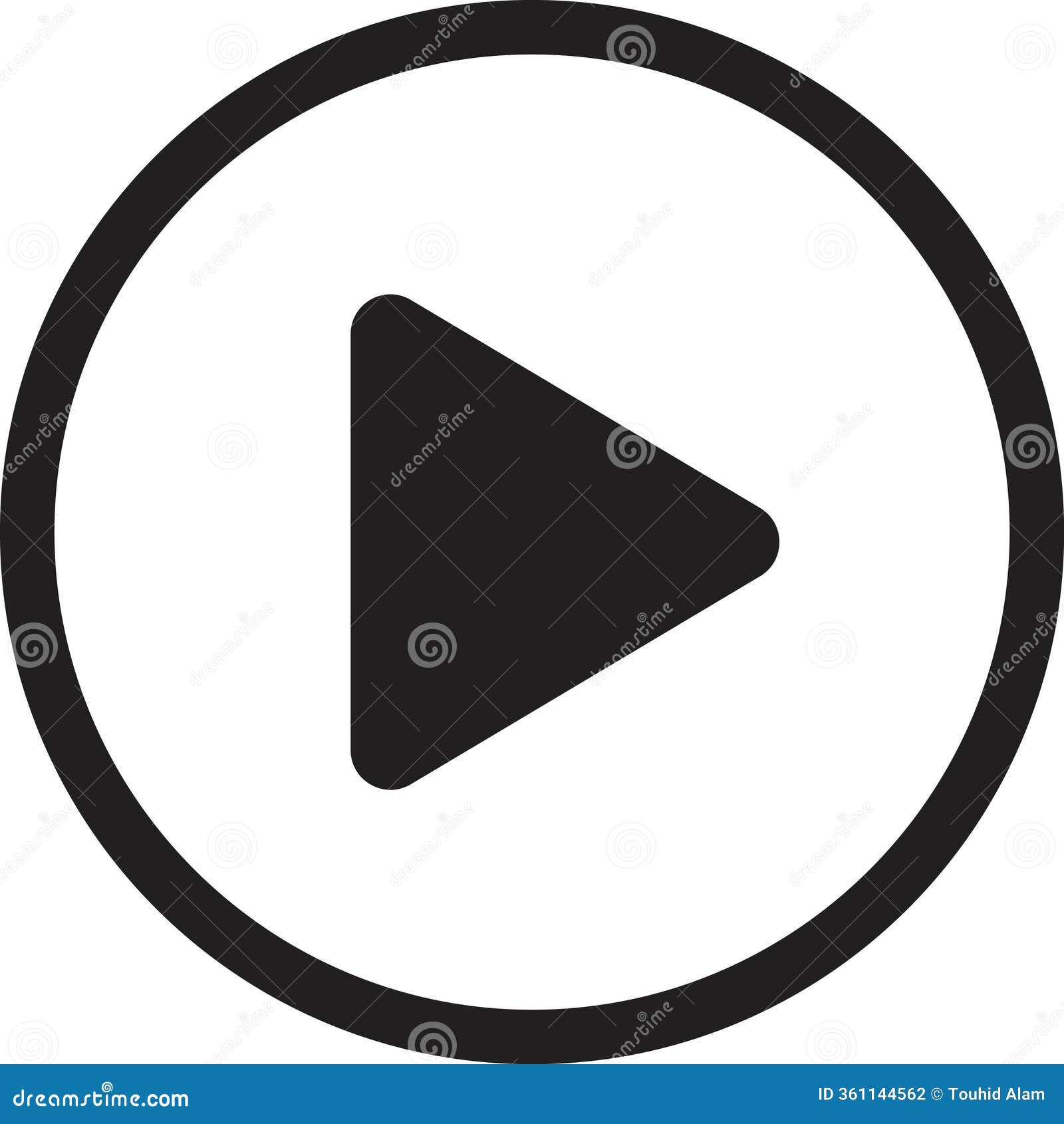 White Play Button Icon On Transparent Background. Flat Style. White ...