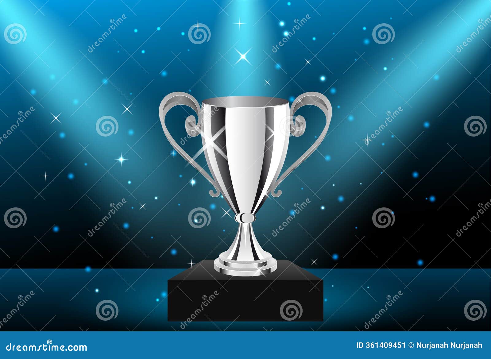 Realistic Trophy. Sport Gold Award On Grass With Falling Confetti ...